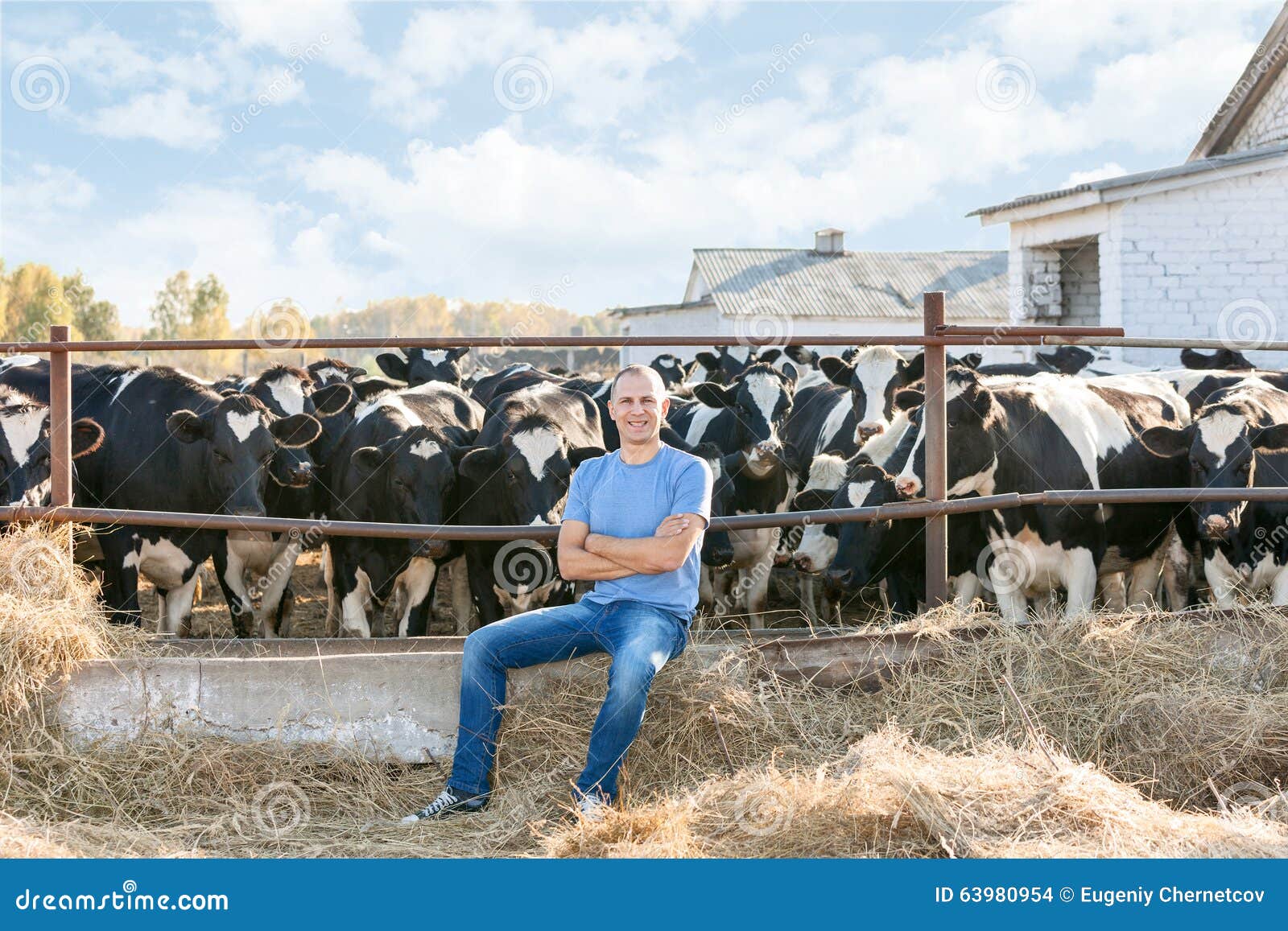 Man on a ranch stock photo. Image of farmers, meat, caucasian - 63980954