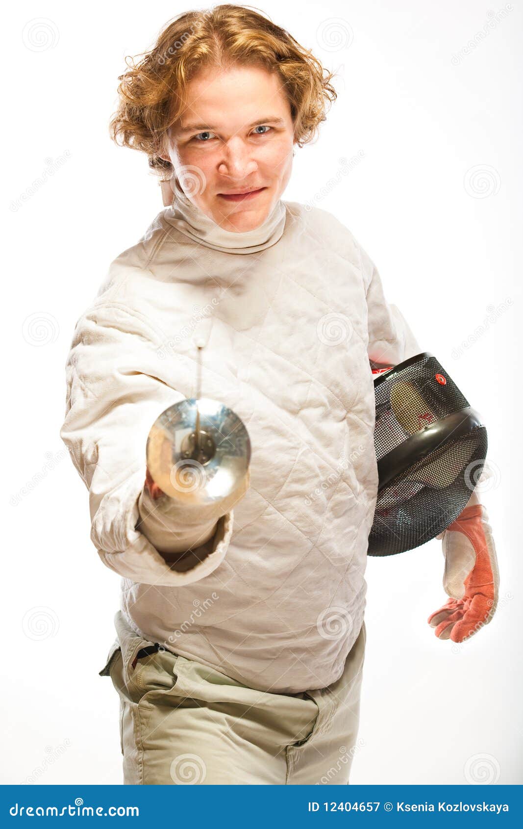 Man with Rapier attacks stock image. Image of mask, defending - 12404657