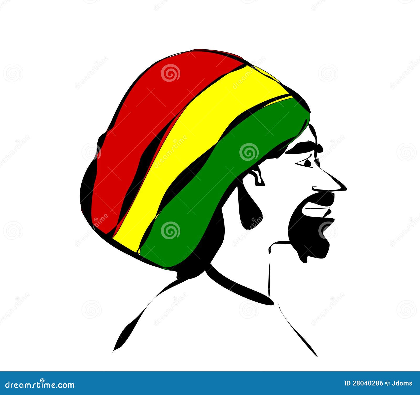 Man with rastafarian hat stock vector. Illustration of male - 28040286