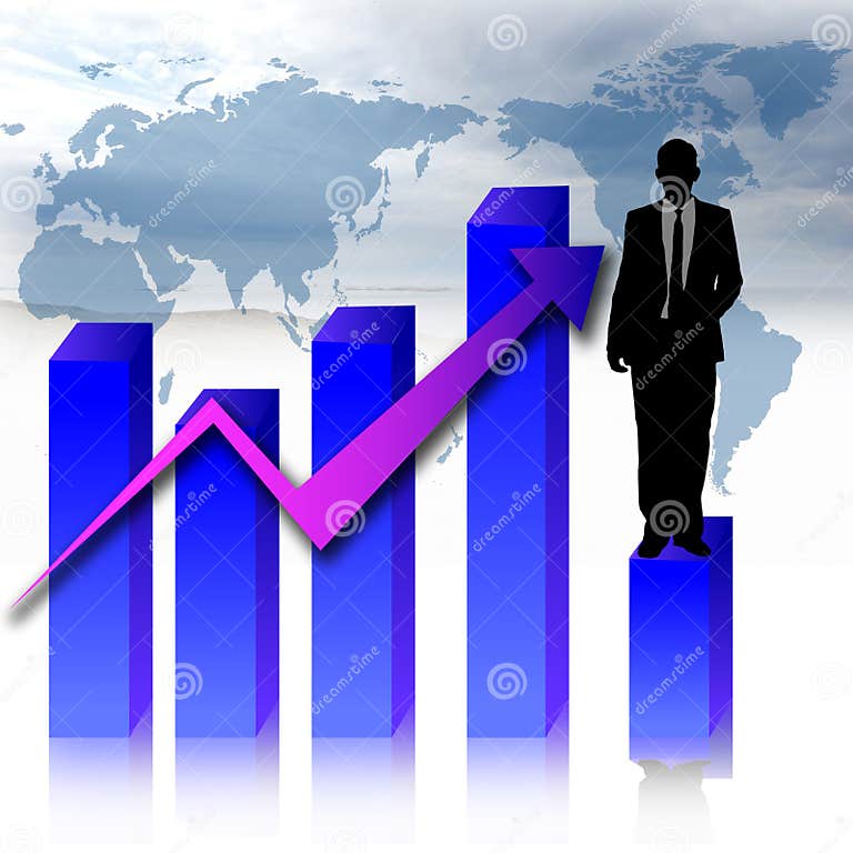Man reaching goals stock illustration. Illustration of executive - 3366983