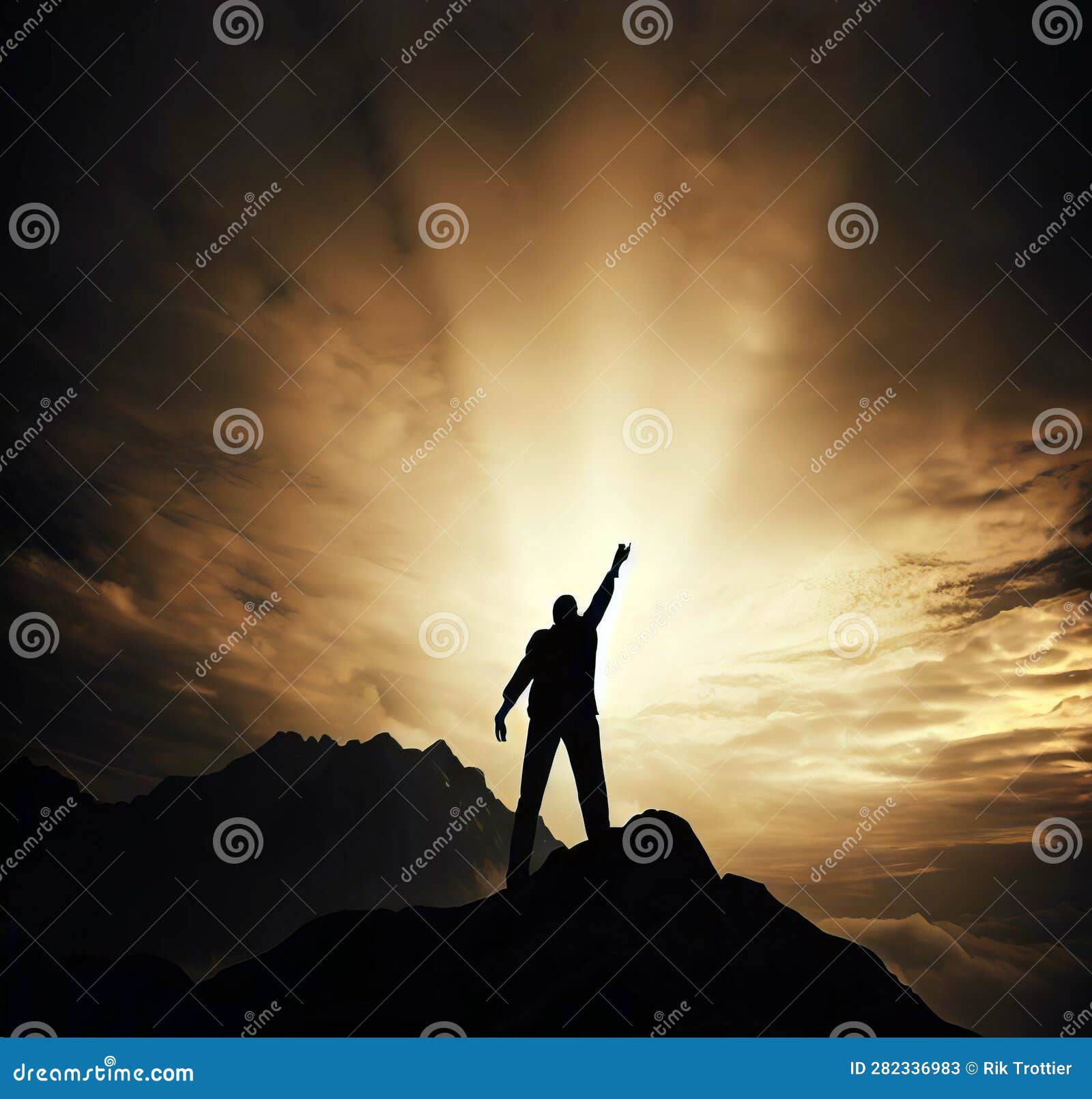Man reaching for the sky stock illustration. Illustration of nature ...