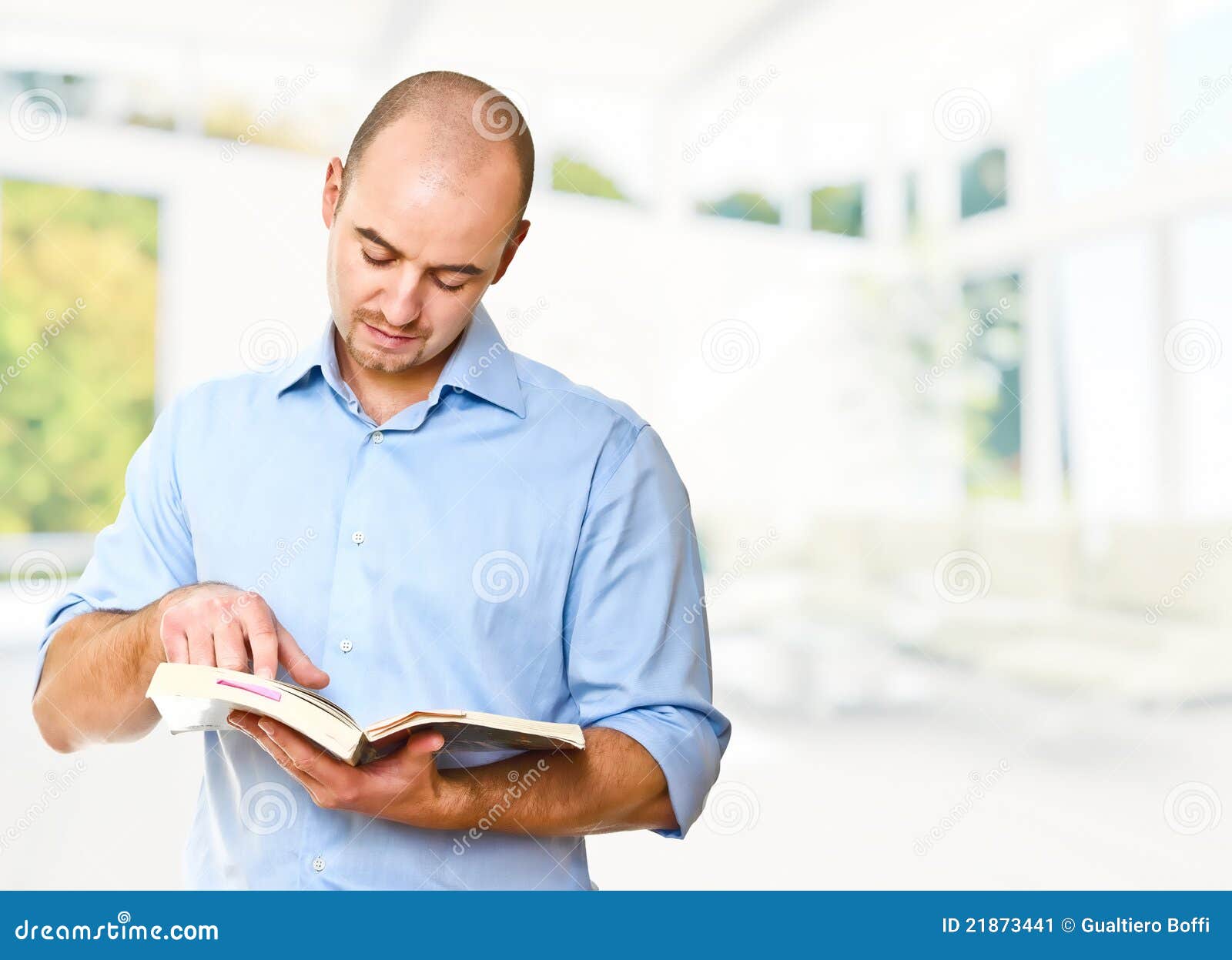 Man read book stock image. Image of business, office - 21873441