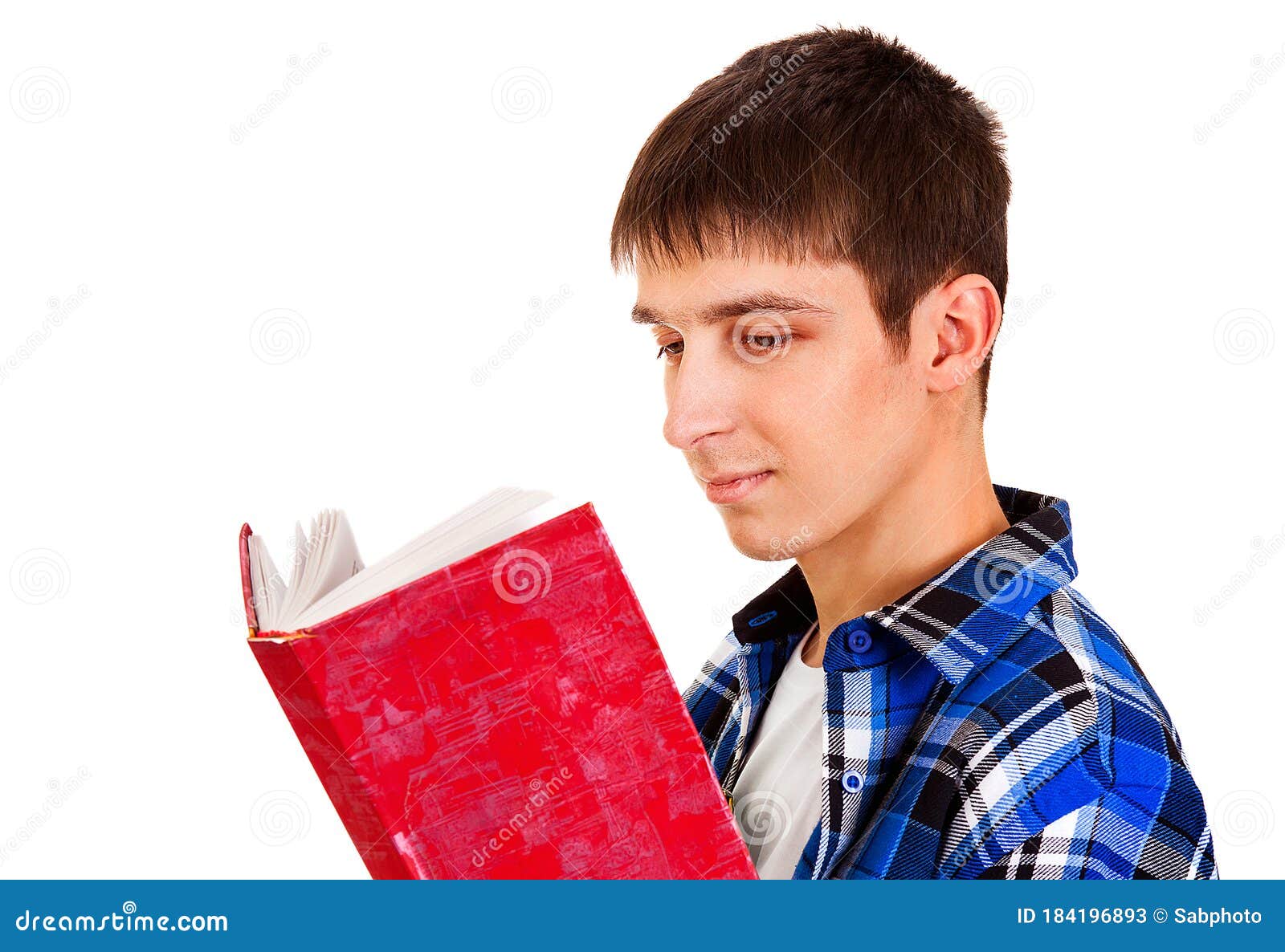 Man read a Book stock image. Image of closeup, isolated - 184196893