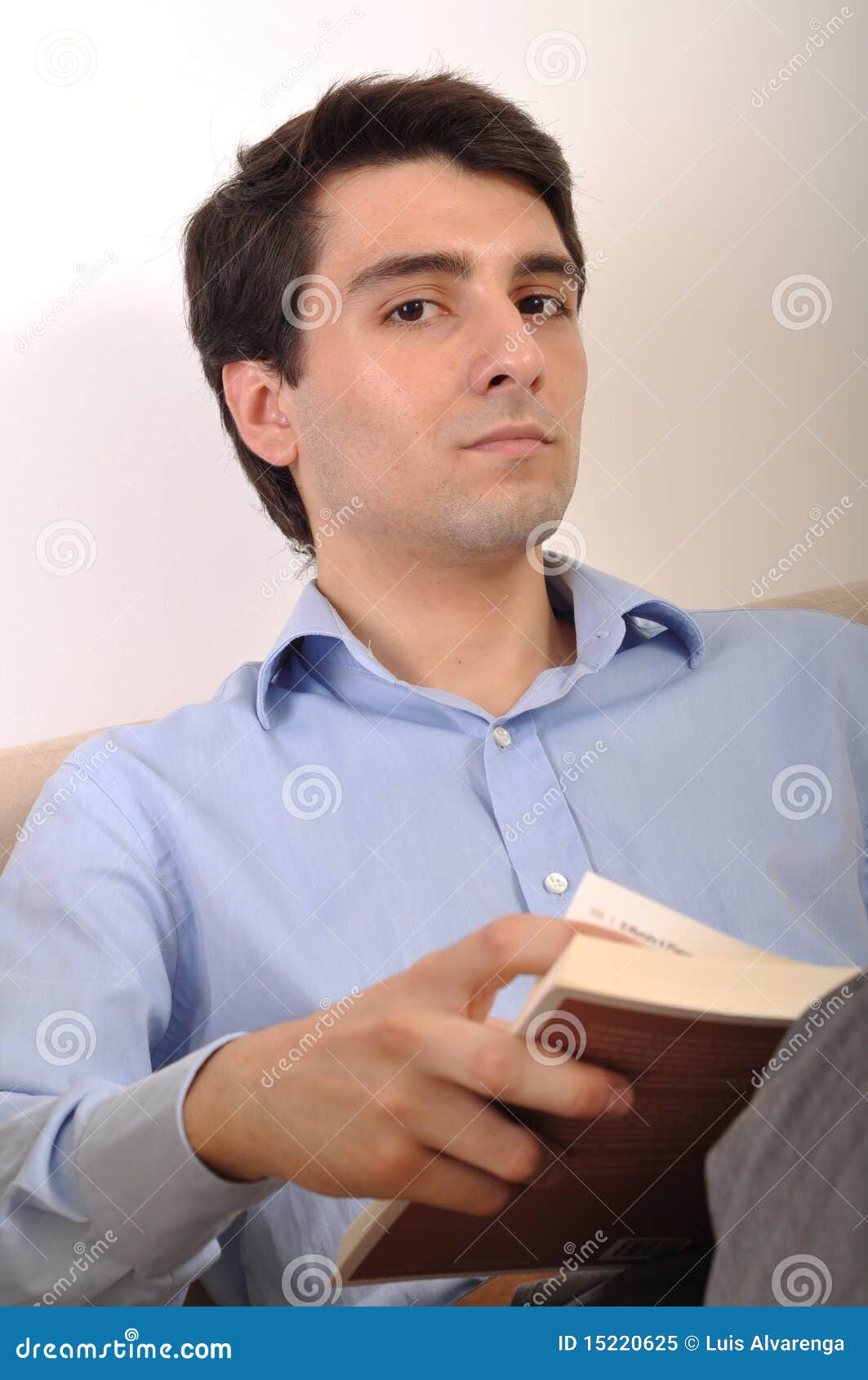 Man reading stock image. Image of book, cute, home, casual - 15220625