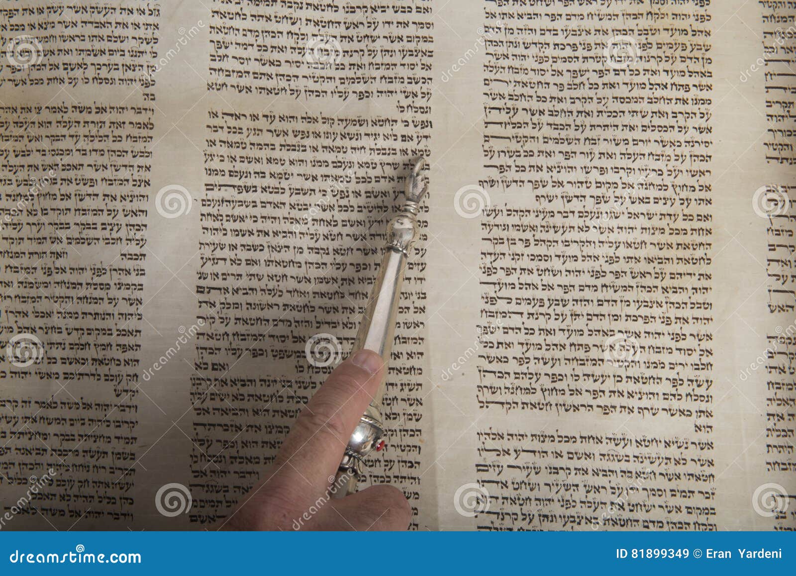 Man Reading from an Ancient Torah Scroll Up Close Stock Image - Image ...