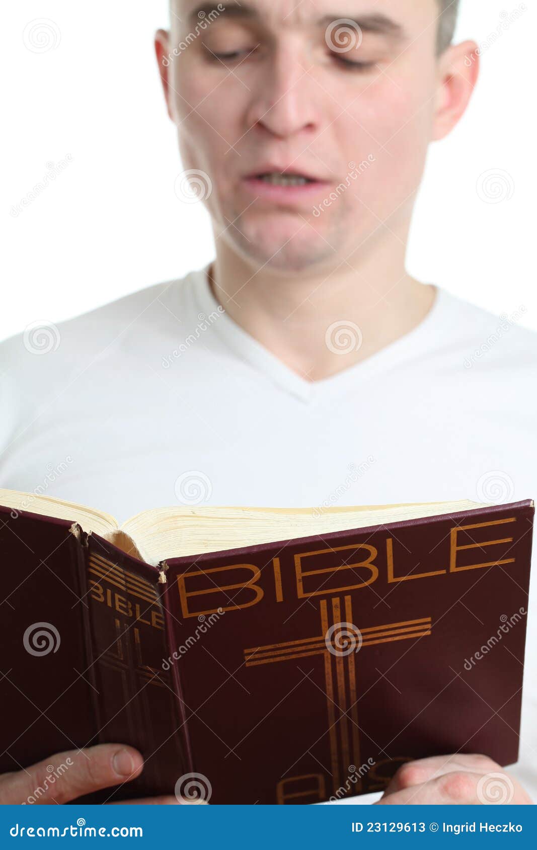 Man reading the Bible stock image. Image of holding, religious - 23129613