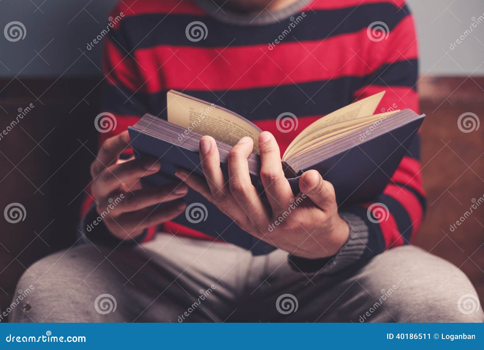 Man is reading a big book stock image. Image of student - 40186511