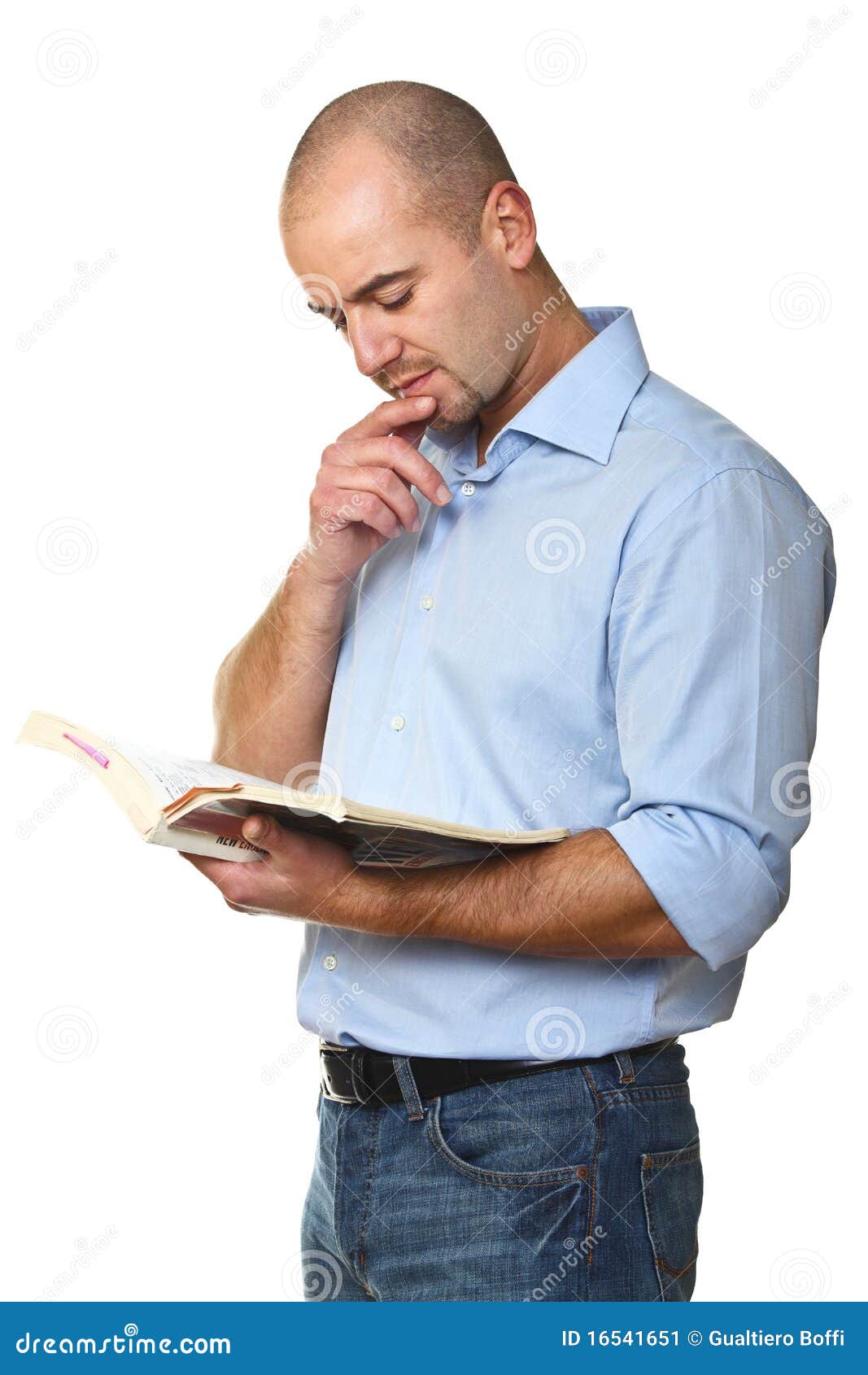 Man reading a book stock image. Image of young, caucasian - 16541651
