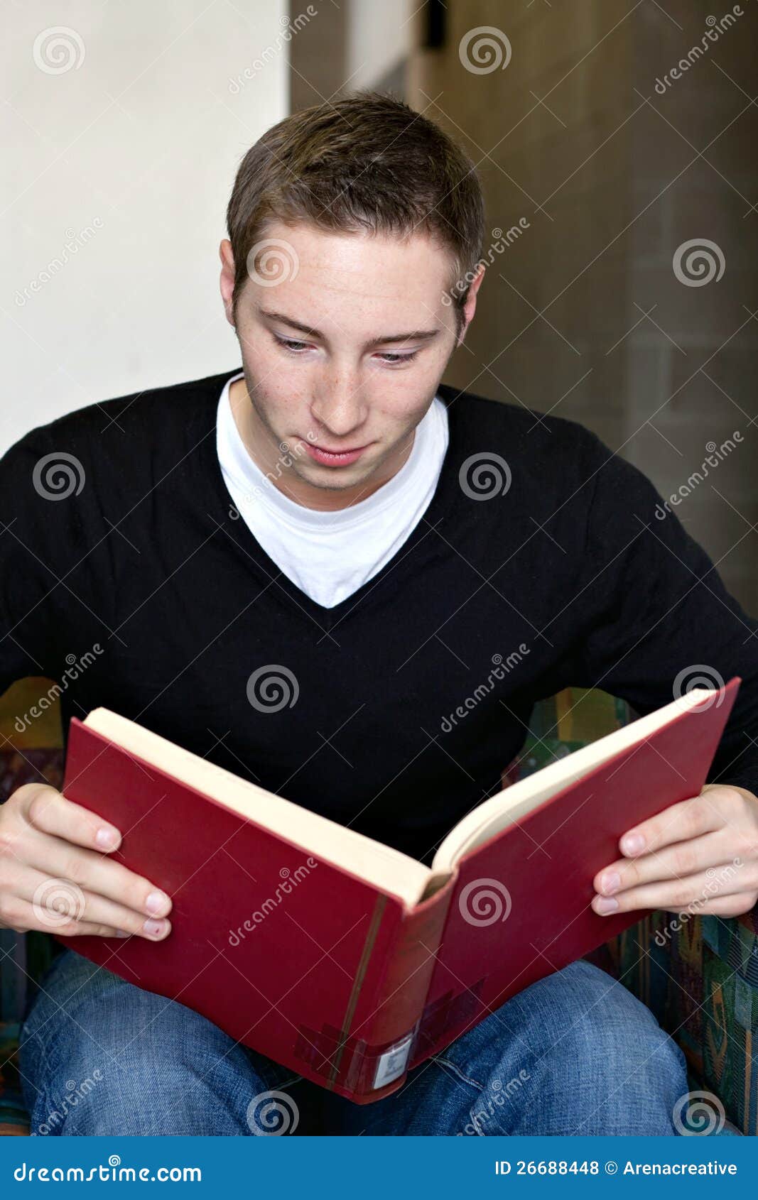 Man Reading a Book stock photo. Image of high, book, happy - 26688448