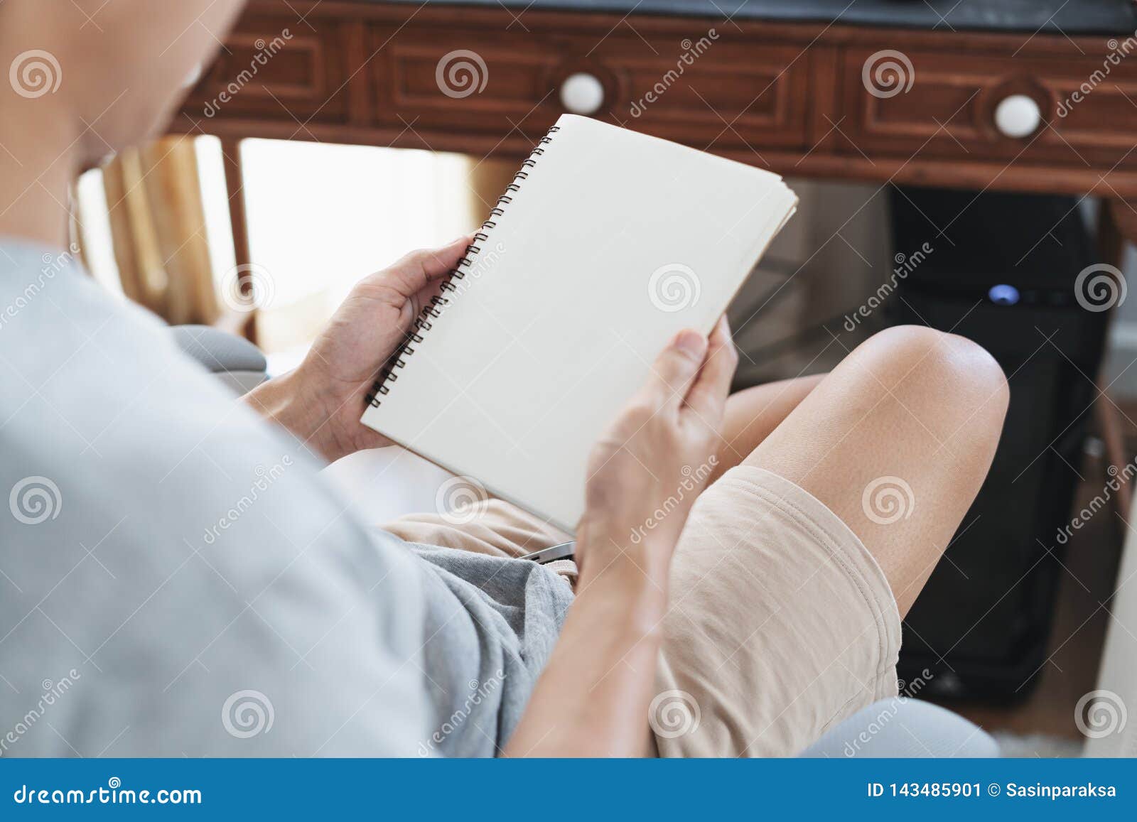 A Man Reading Book, Blank Empty Pages Stock Image - Image of casual ...