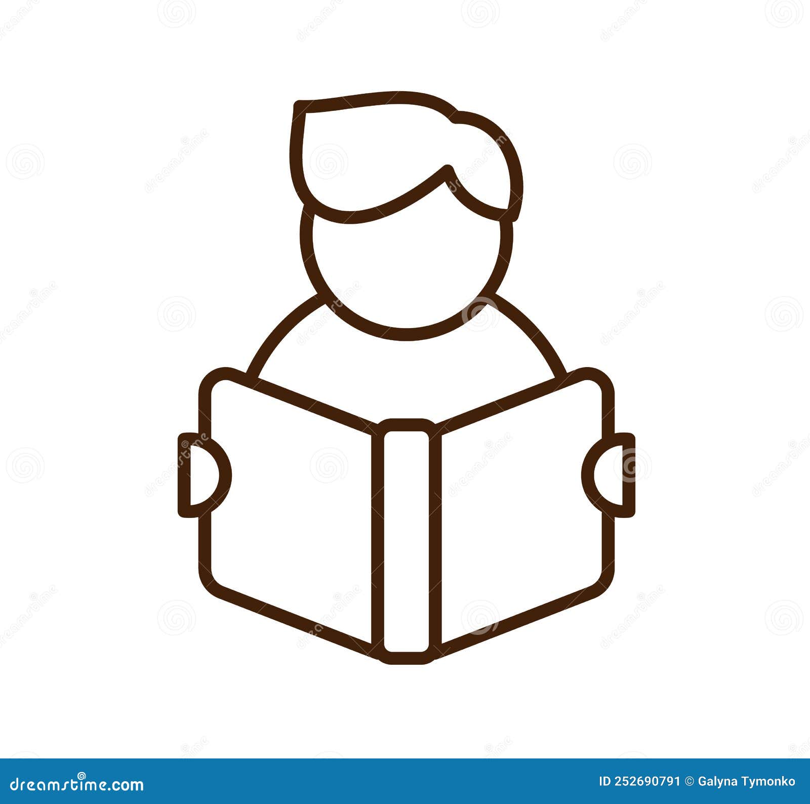 Man Reading Book Icon Thin Line for Web and Mobile, Modern Flat Design ...