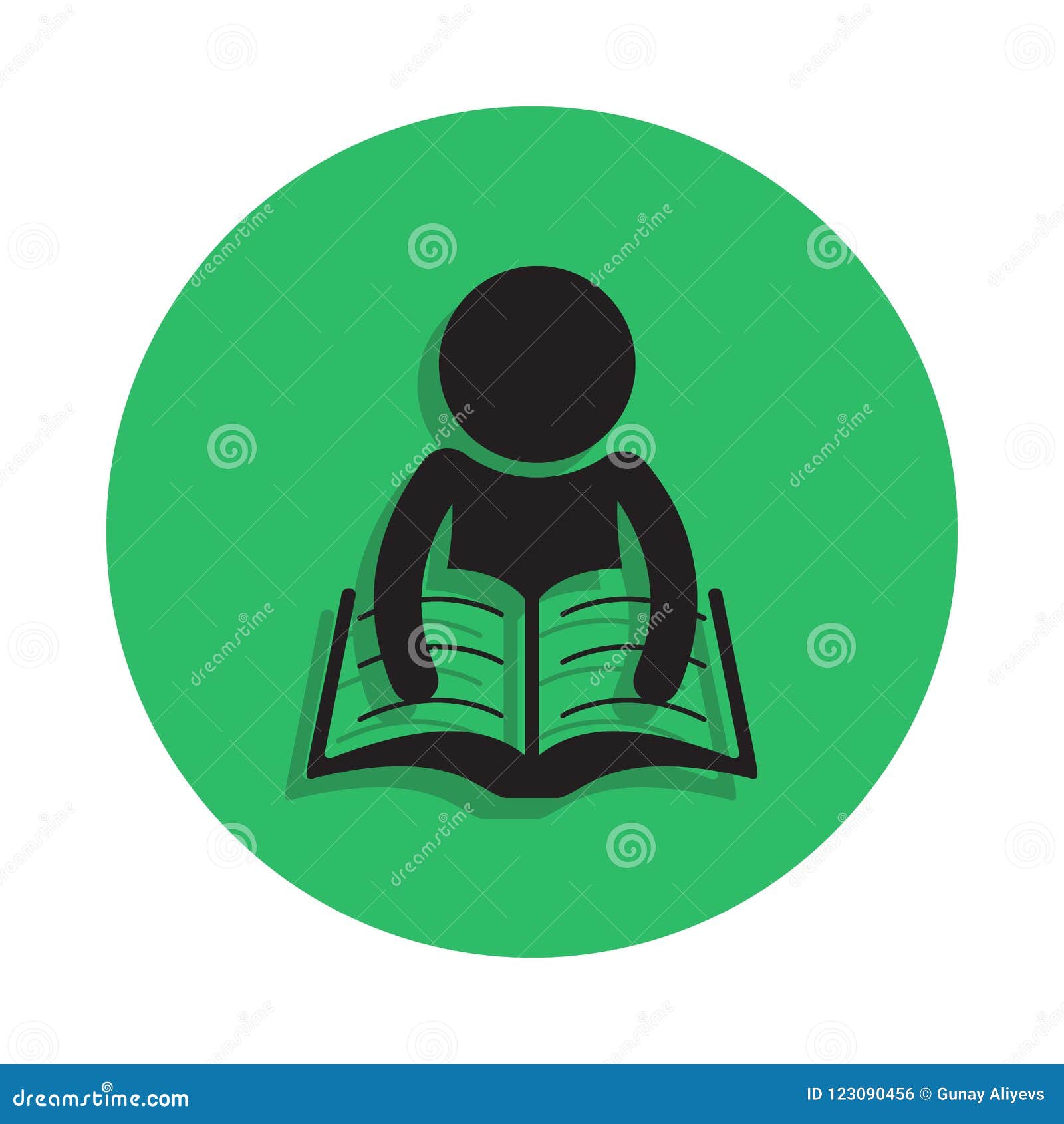 A Man Is Reading A Book Illustration. Element Of Library Icon For ...