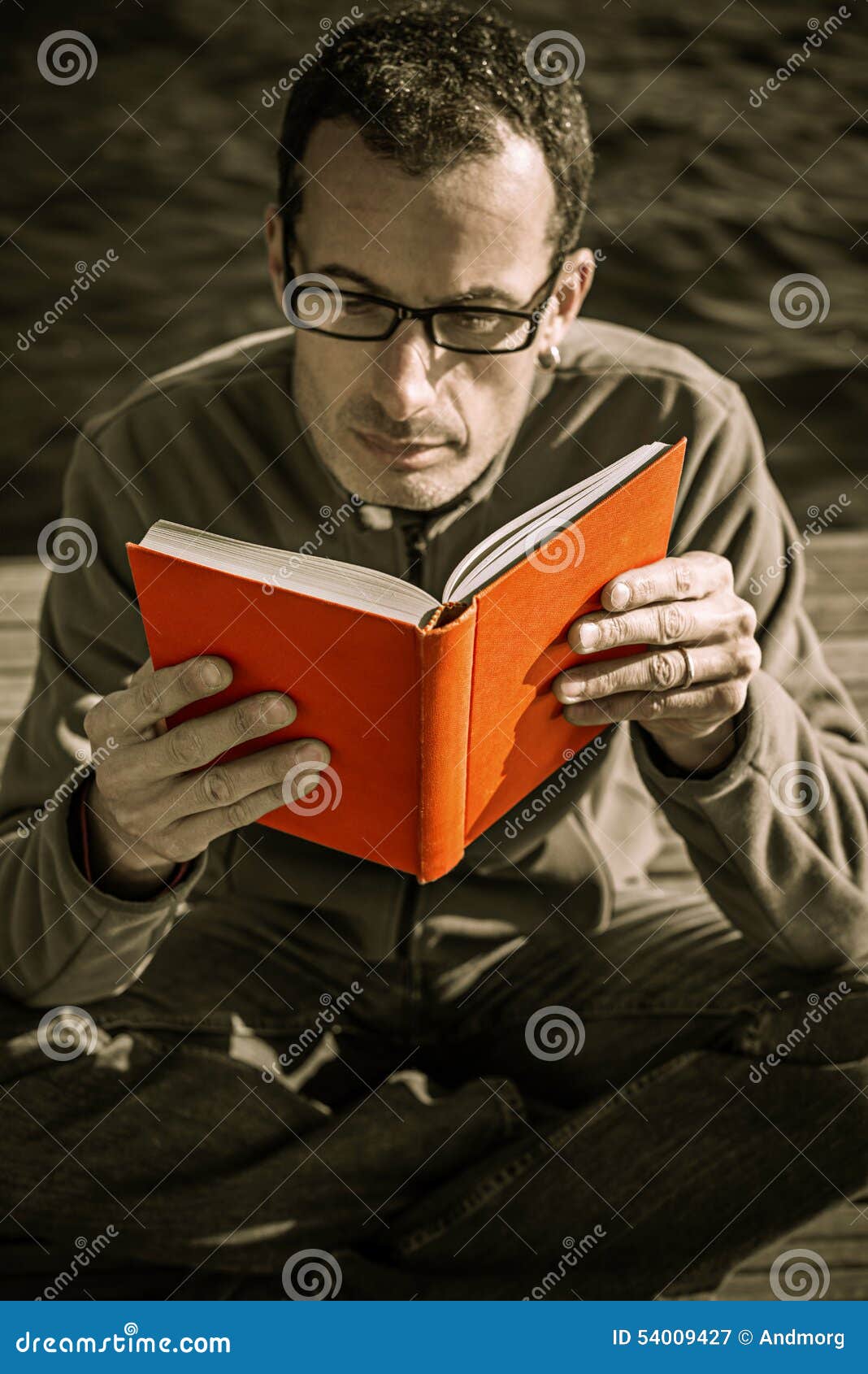 Man reading book stock image. Image of happy, cover, literature - 54009427