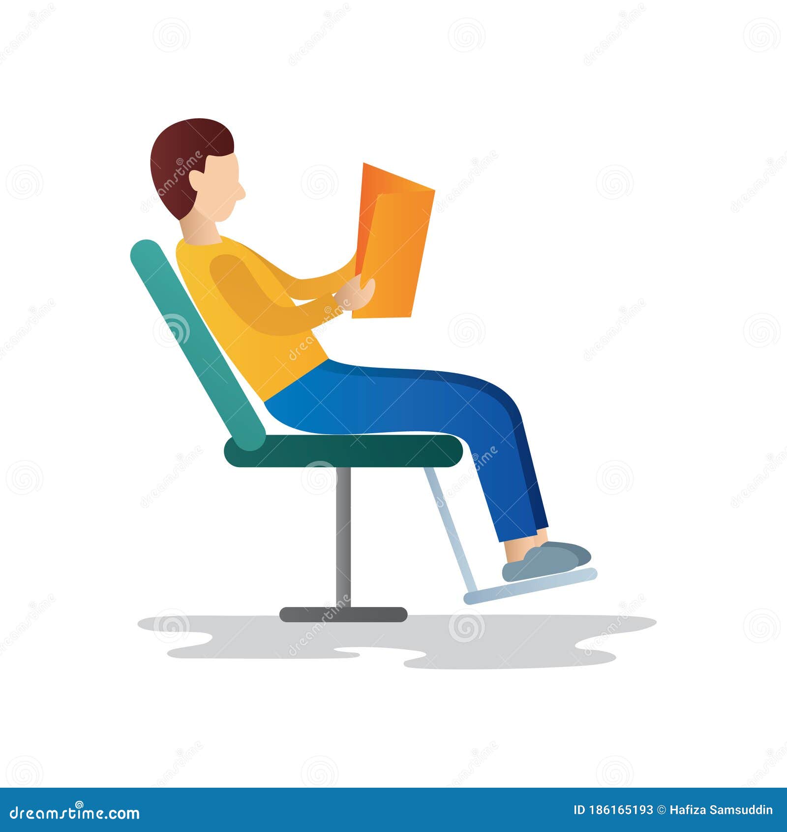 Man Reading Book. Vector Illustration Decorative Design Stock Vector ...