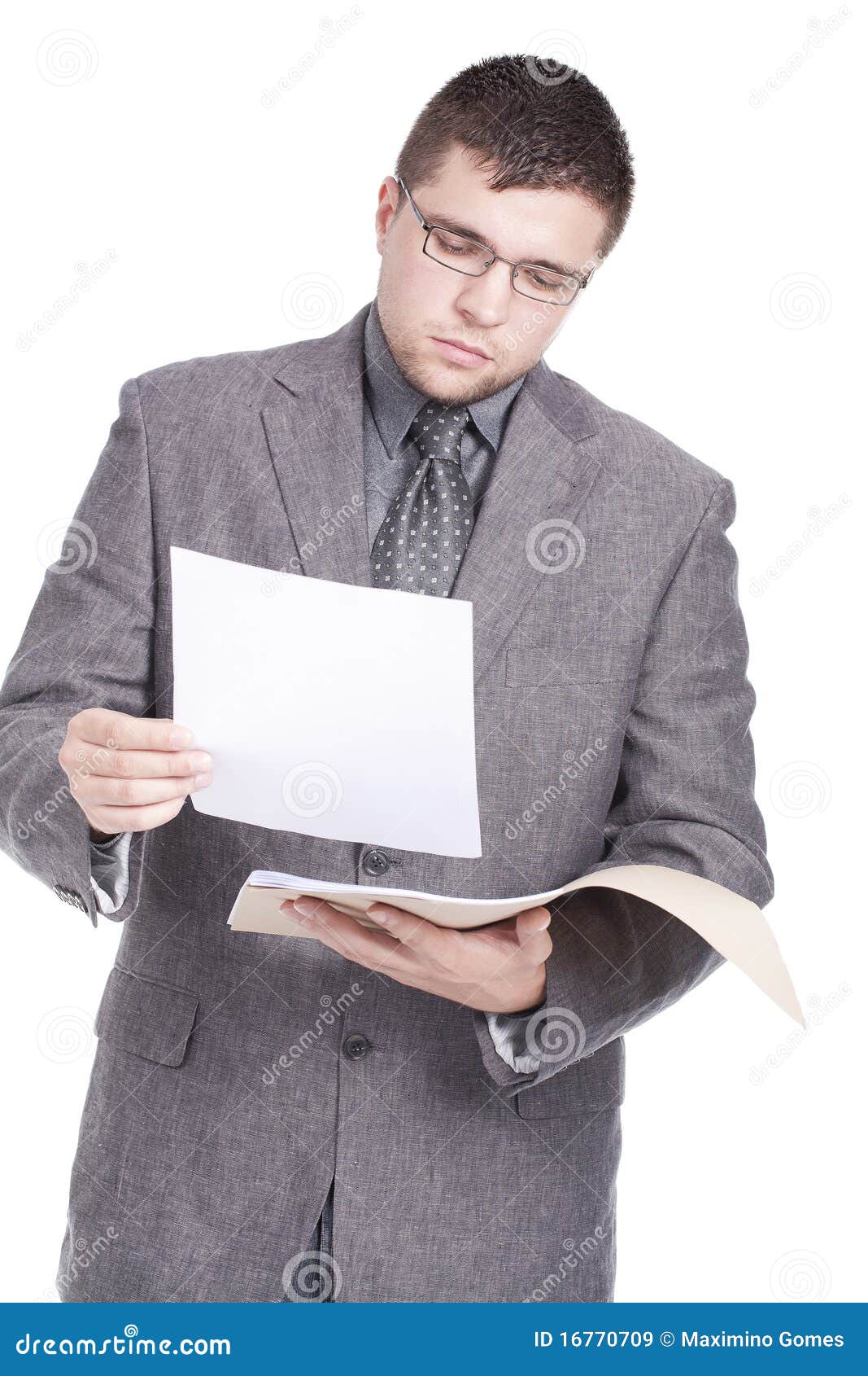 Man Reading Business Papers Stock Image - Image of leader, person: 16770709