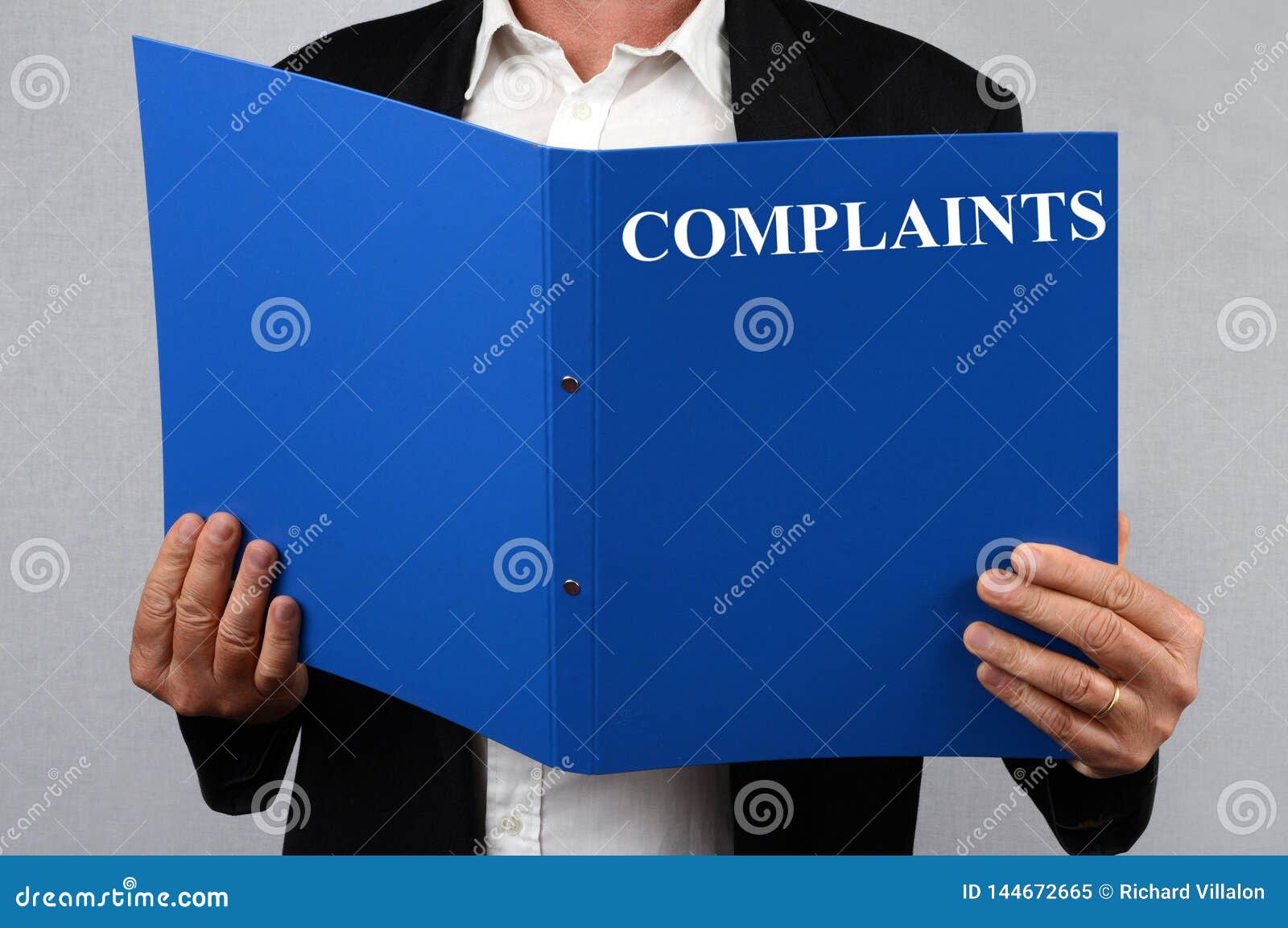 Man Reading the Complaints Folder Stock Illustration - Illustration of ...