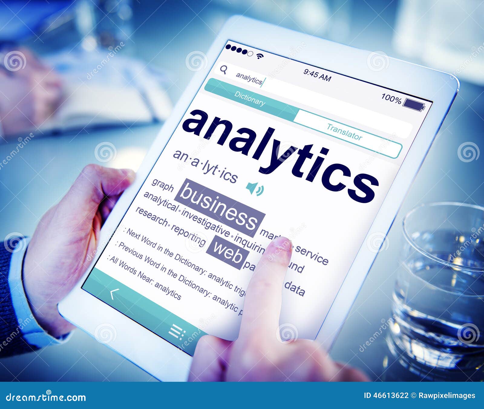 Man Reading the Definition of Analytics Stock Photo - Image of ...