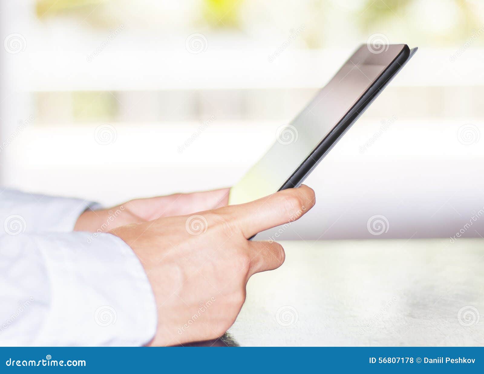 Man Reading a Digital Tablet Stock Photo - Image of adult, close: 56807178