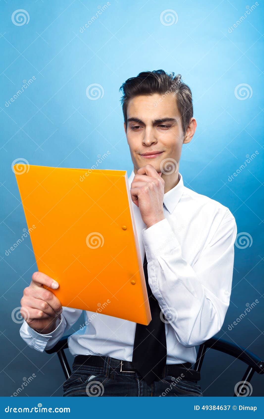 Man reading a document stock image. Image of caucasian - 49384637