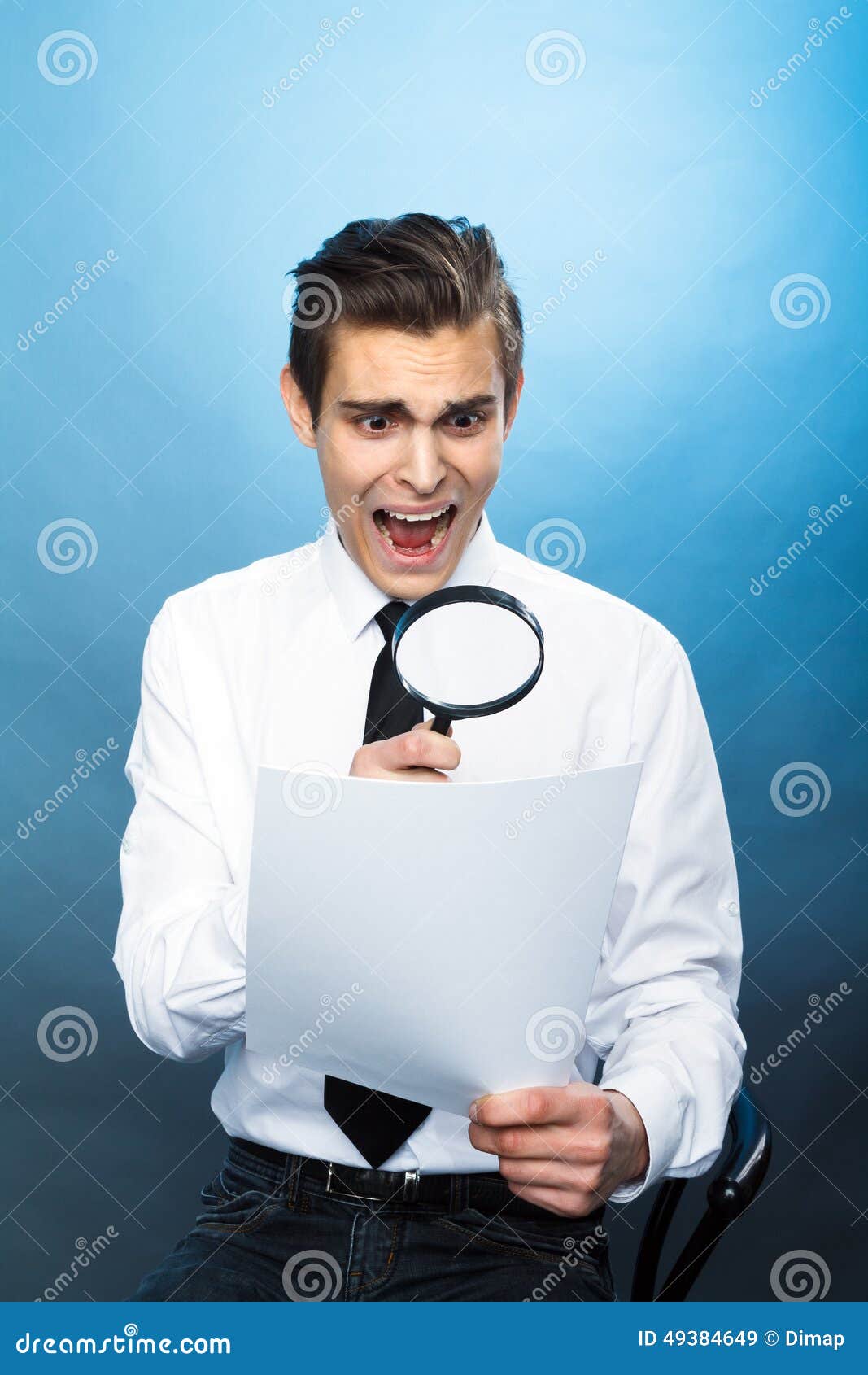 Man reading a document stock image. Image of isolated - 49384649