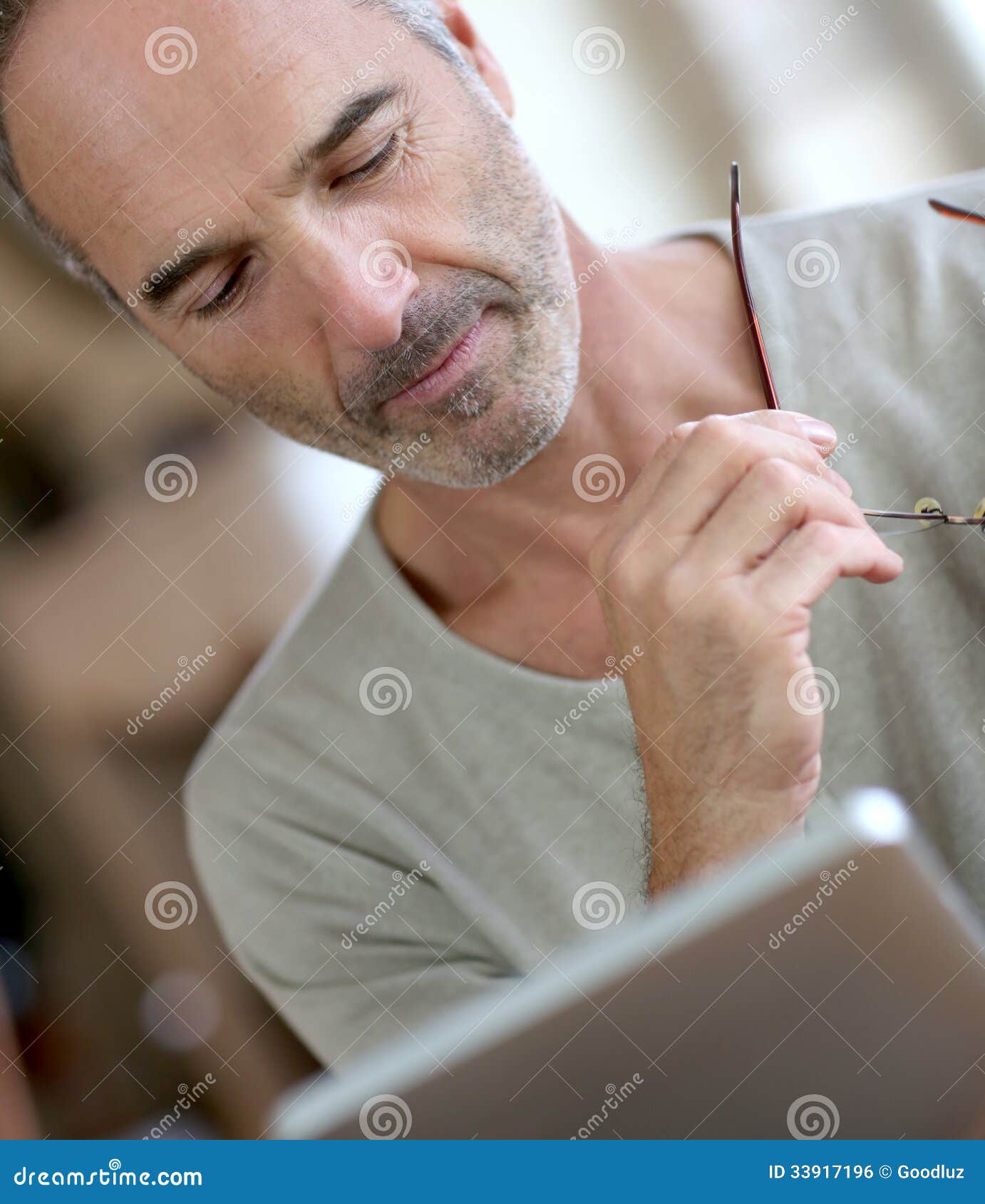 Man Reading Ebook on Digital Tablet Stock Photo - Image of people ...