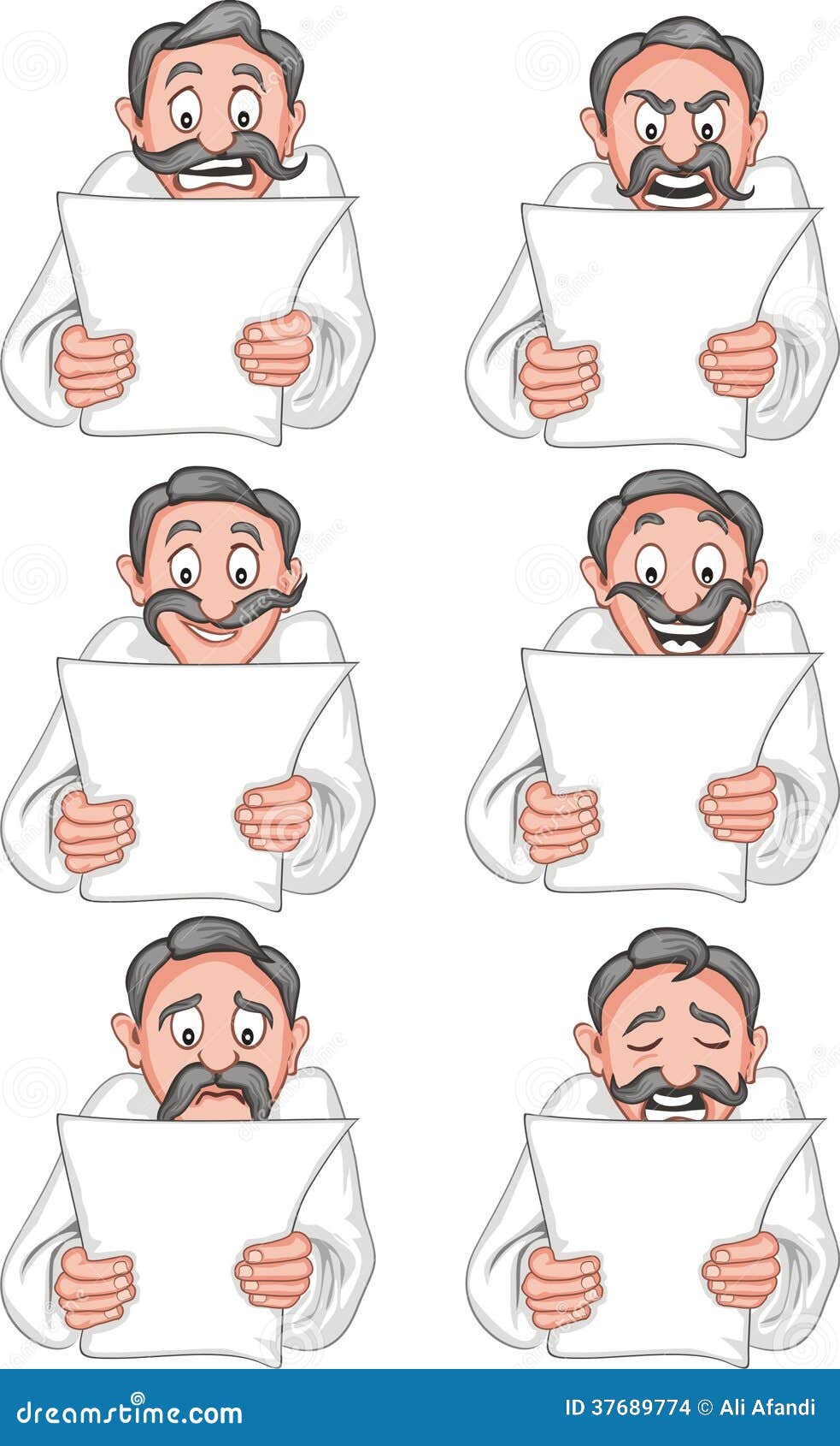 Man Reading Expressions stock vector. Illustration of anger - 37689774