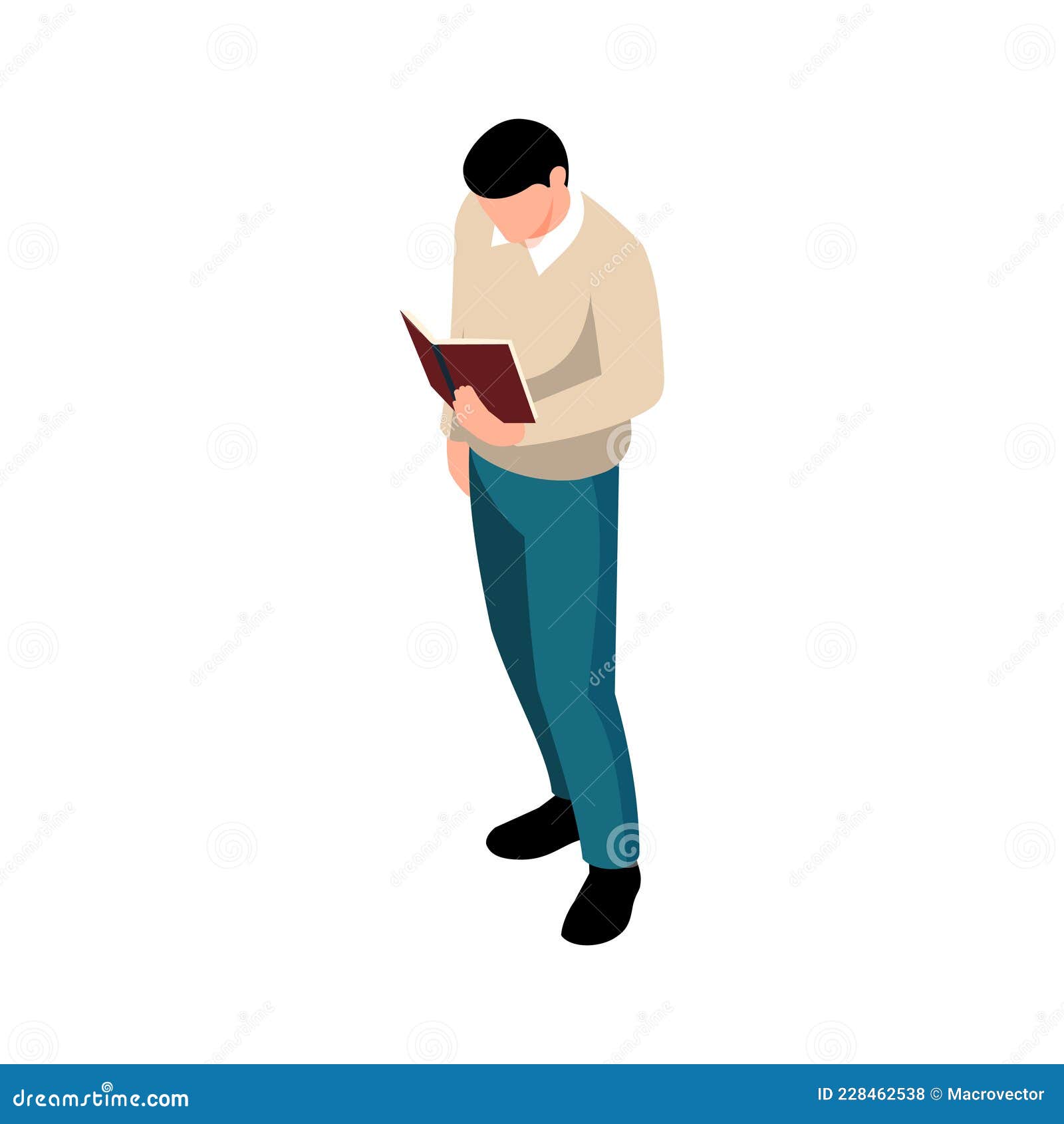 Man Reading Icon stock vector. Illustration of object - 228462538