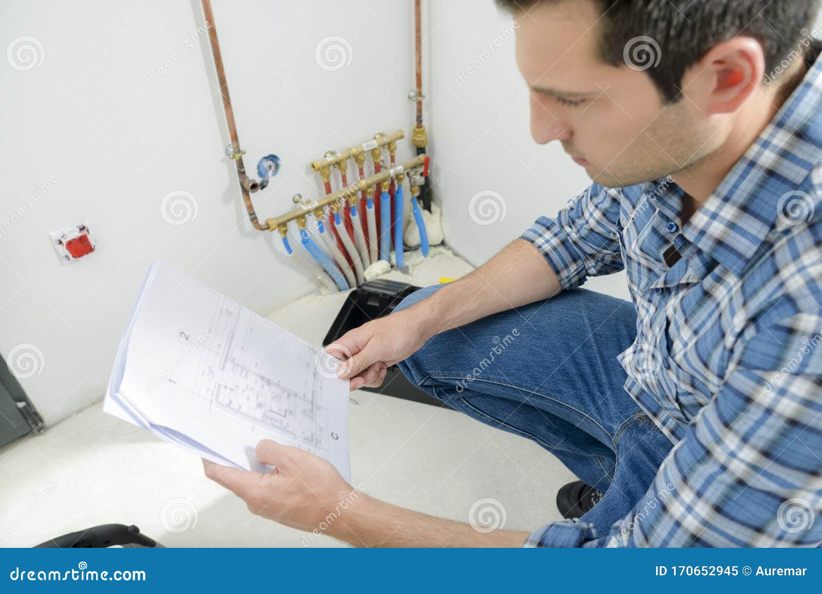 Man Reading Installation Instructions Stock Image - Image of collar ...