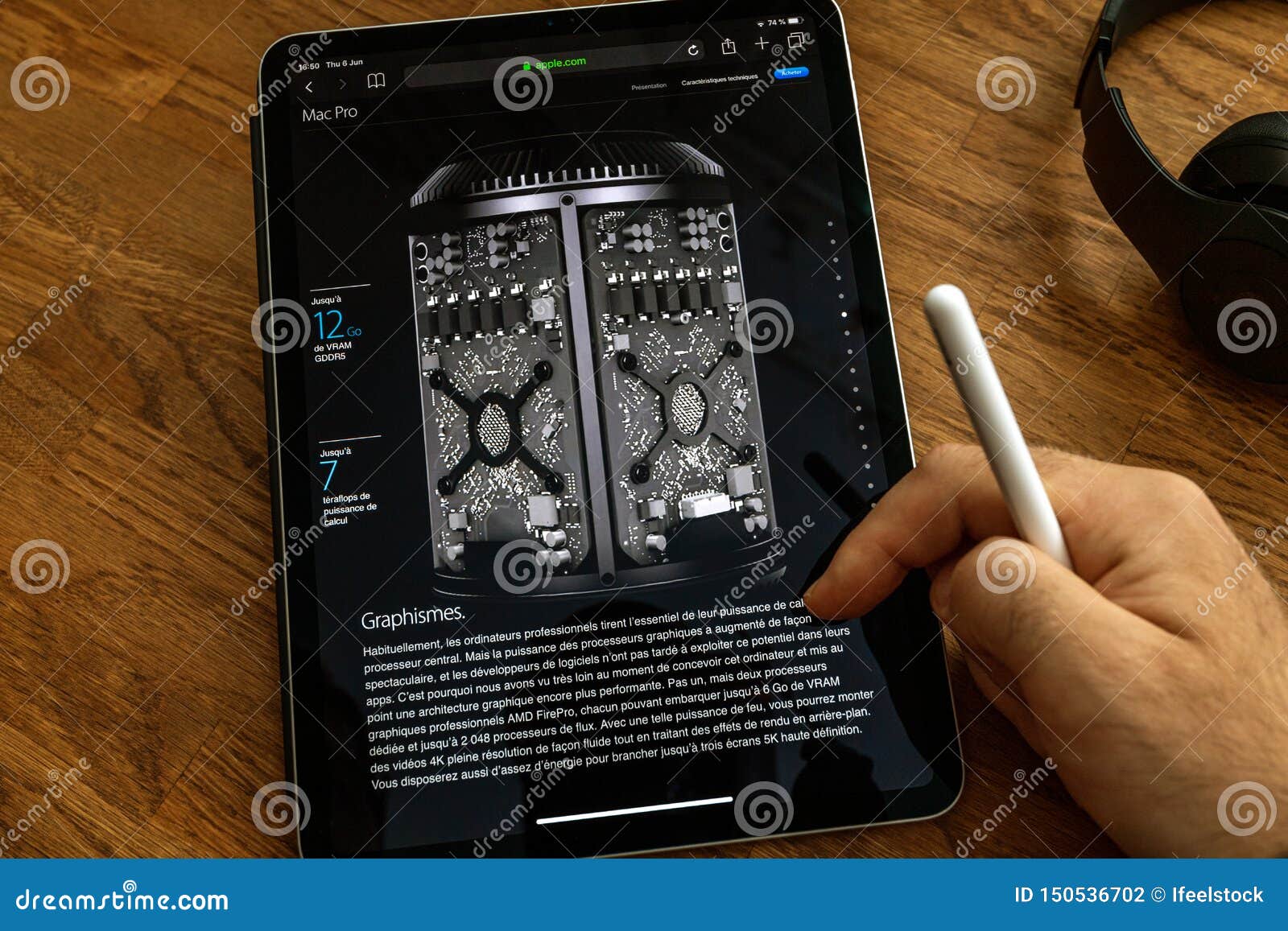 Man Reading On Ipad Pro About AR Use Pro Display XDR Display Editorial ...