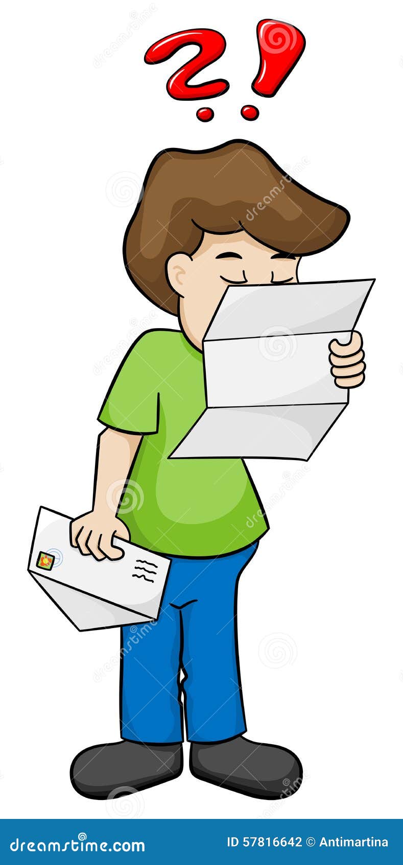 Man reading a letter stock vector. Illustration of envelope - 57816642