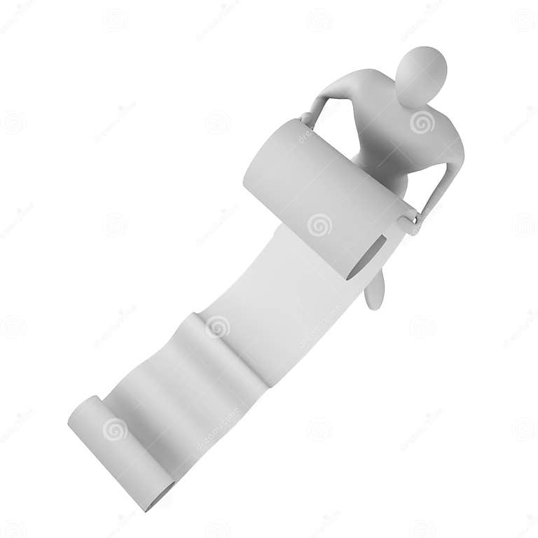 Man Reading a Long Paper Band Stock Illustration - Illustration of ...