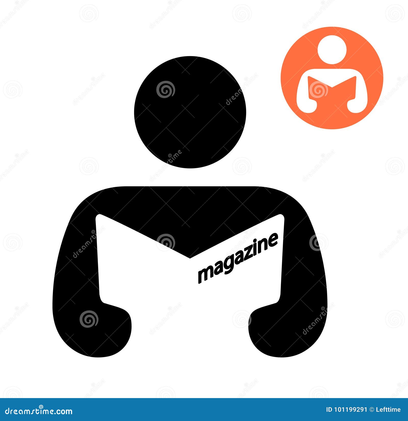 Man Reading a Magazine Icon Stock Vector - Illustration of graphic ...