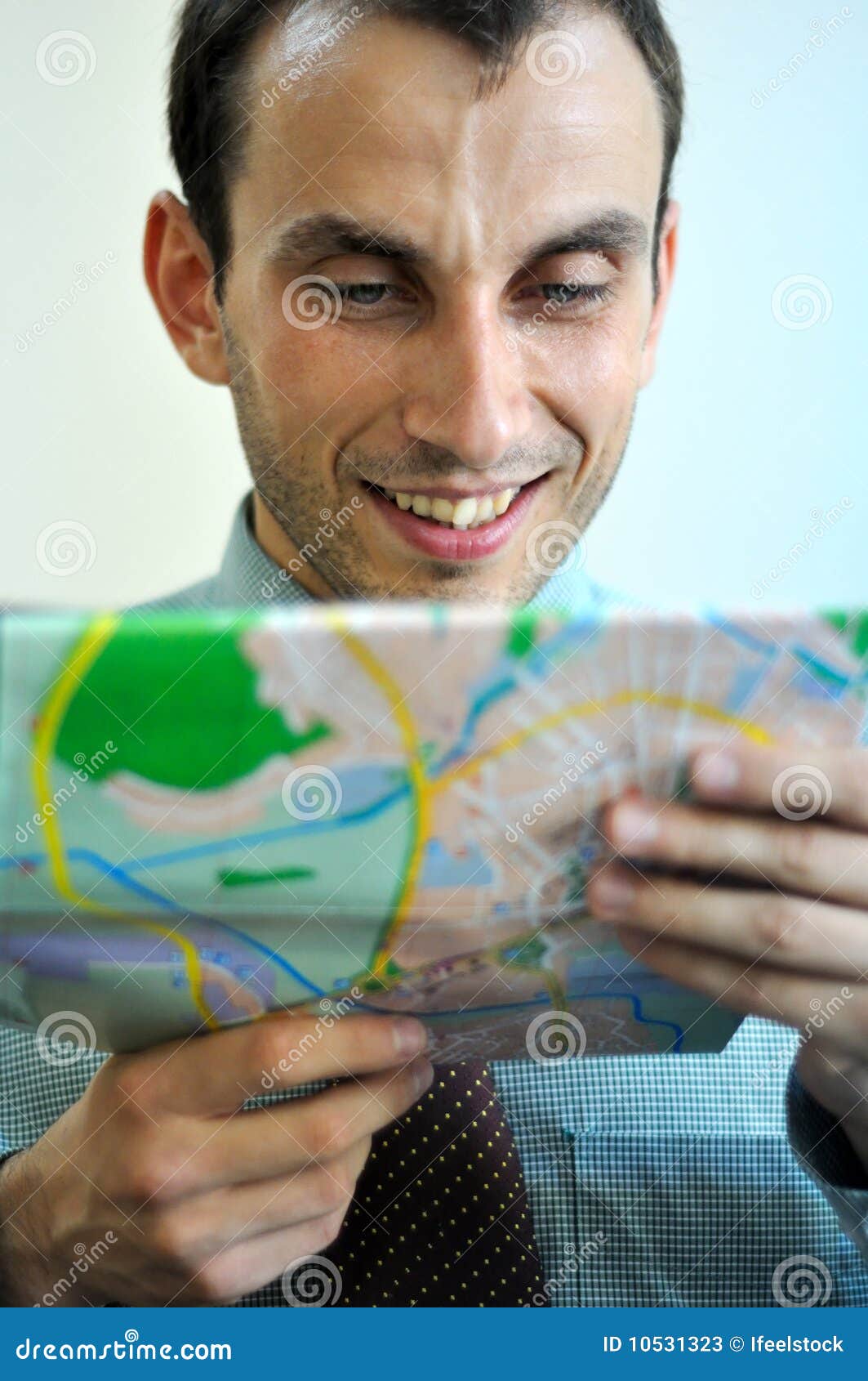 Man reading map stock image. Image of country, active - 10531323