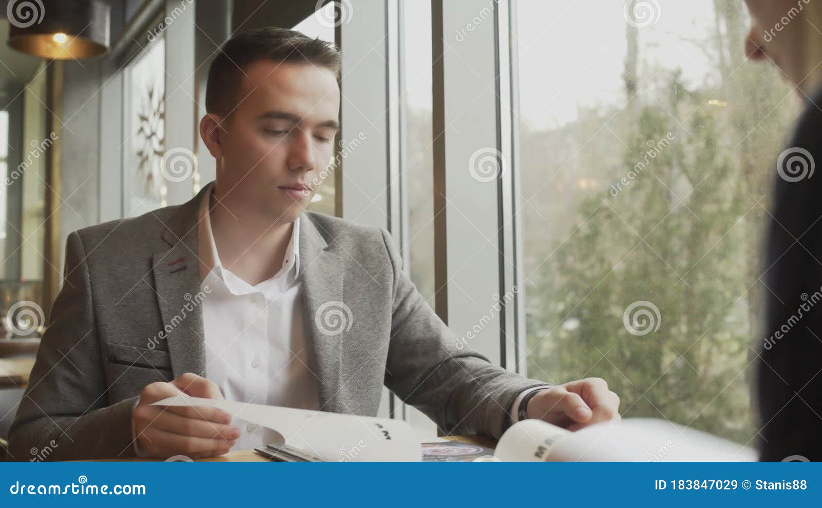 Man Reading Menu in a Restaurant Stock Video - Video of indoors, casual ...