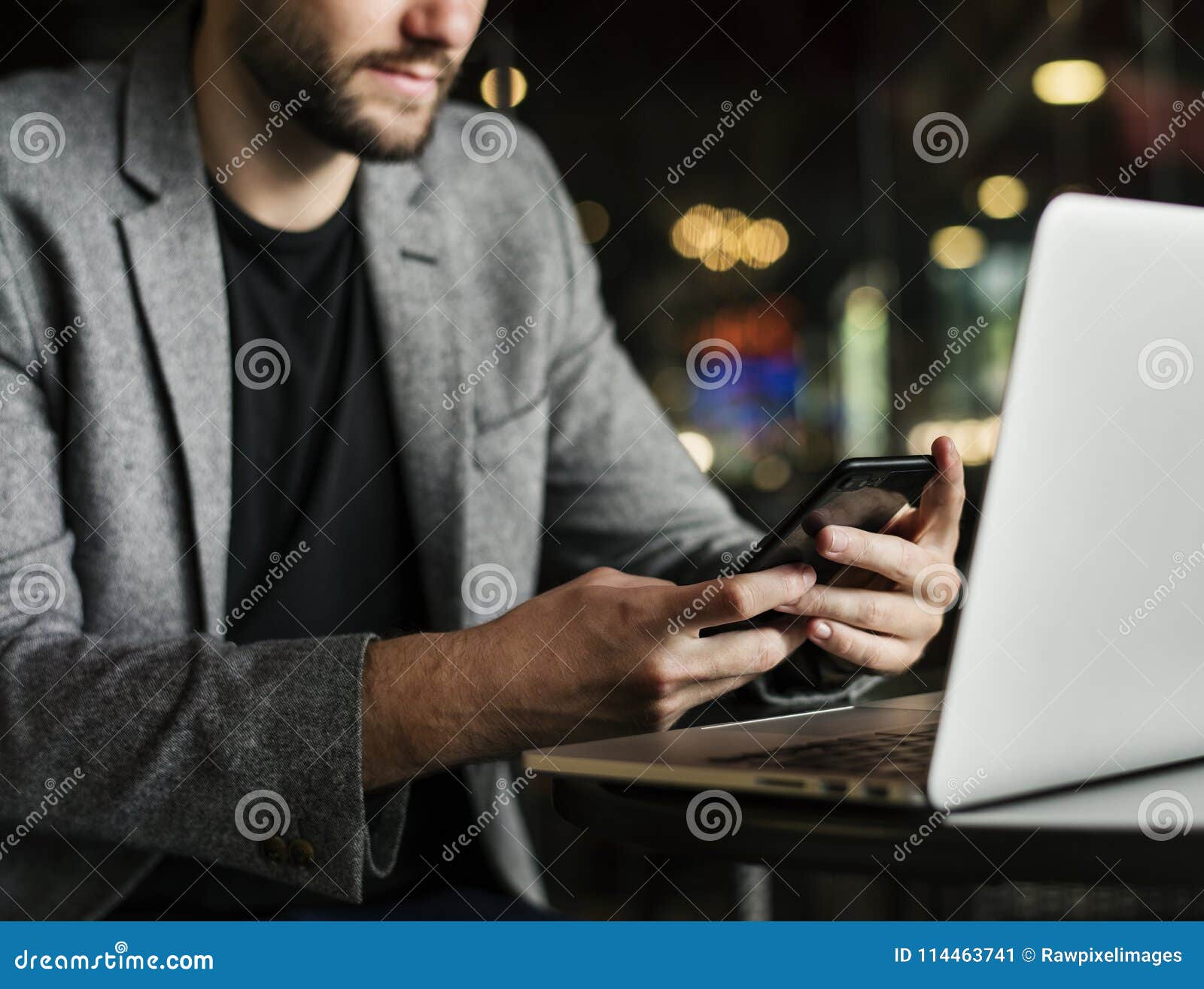 Man Reading Messages on His Phone Stock Image - Image of cellphone ...