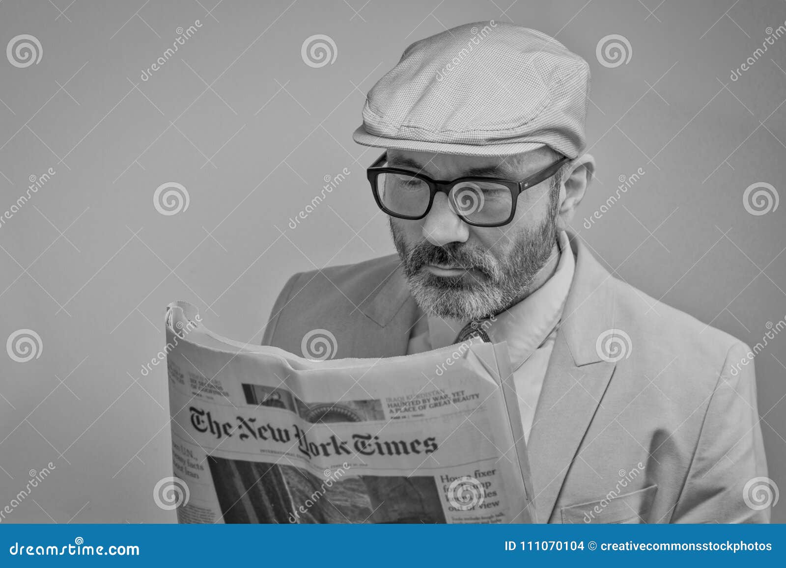 Man Reading A Newspaper Picture. Image: 111070104