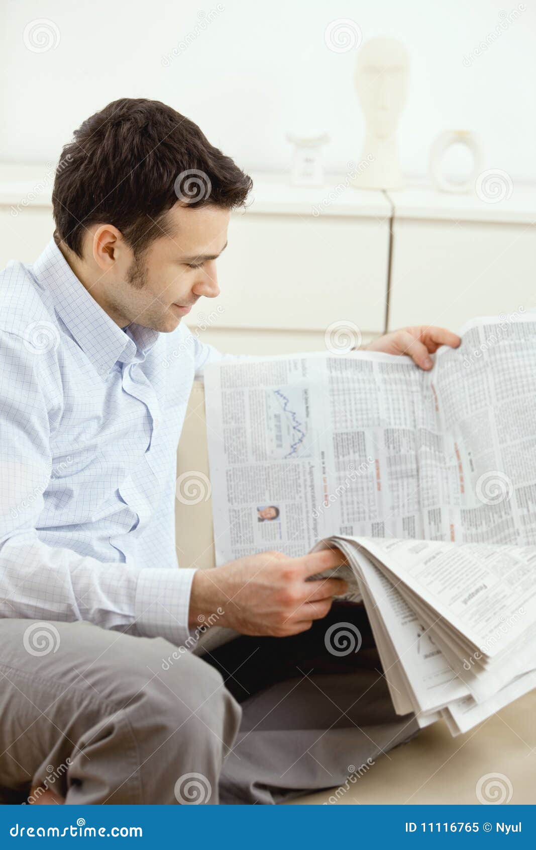 Man reading newspaper stock image. Image of face, adult - 11116765