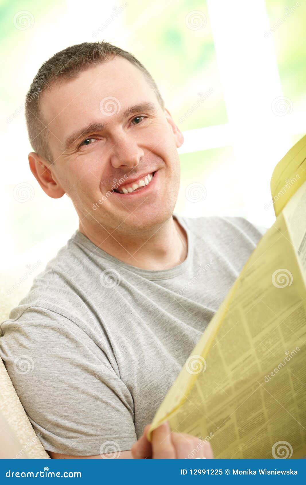 Man reading newspaper stock image. Image of caucasian - 12991225