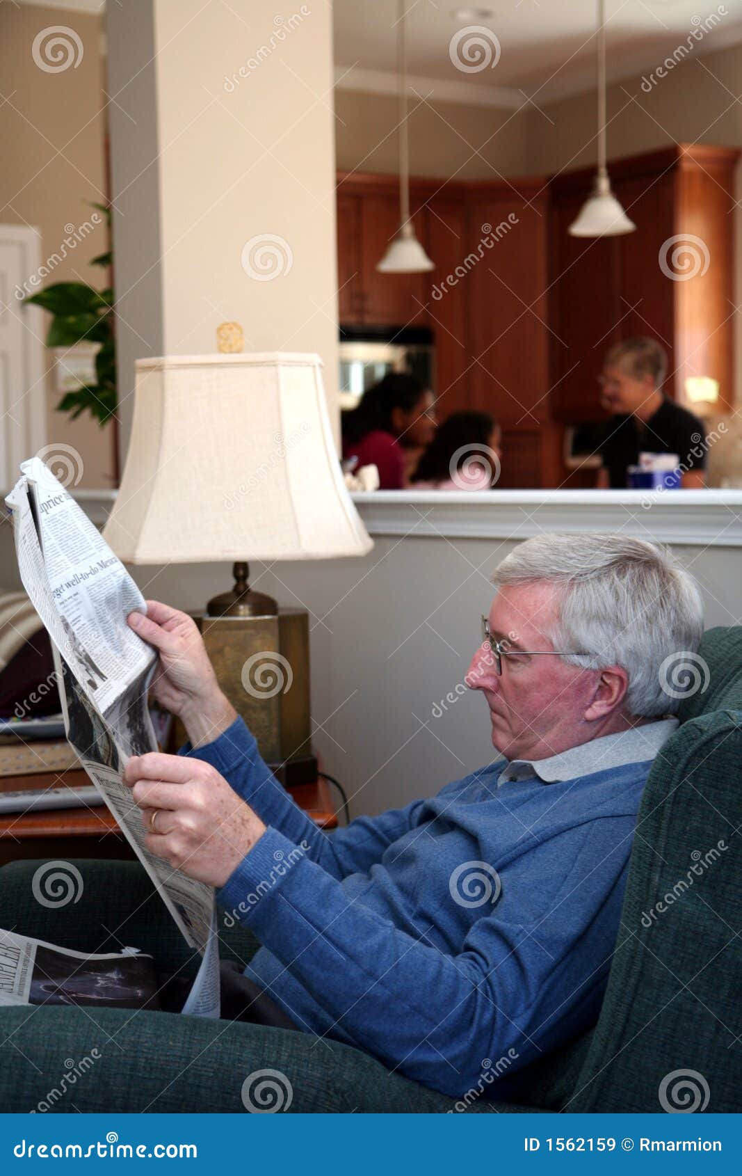 Man Reading Newspaper stock image. Image of grandfather - 1562159