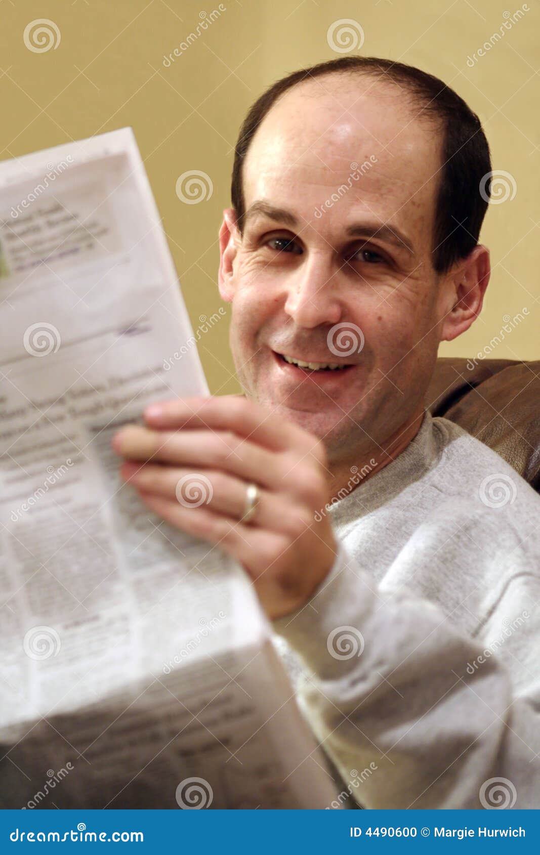 Man Reading Newspaper stock photo. Image of person, read - 4490600