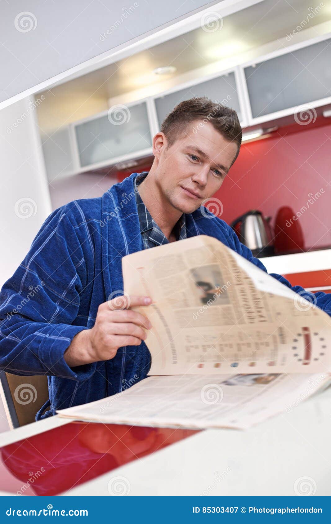 Man reading newspaper stock image. Image of relaxing - 85303407