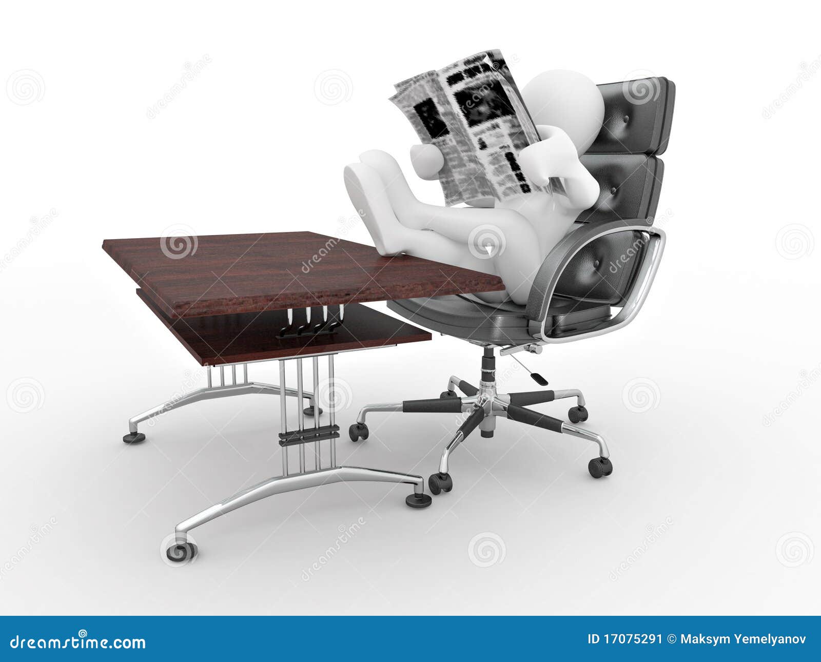 Man Reading Newspaper Journal. News Article. Hand Drawn. Stickman ...