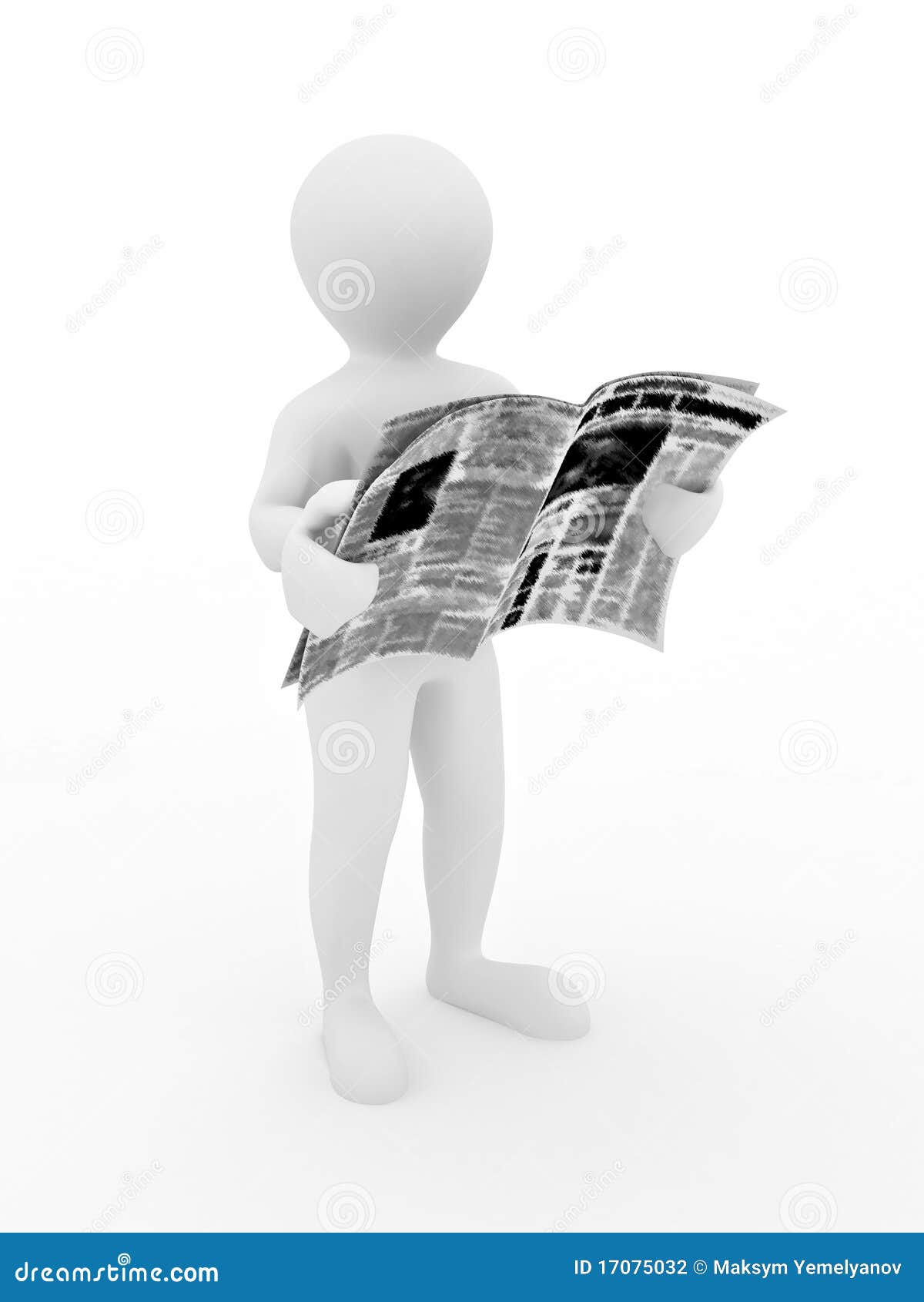 Man Reading Newspaper Journal. News Article. Hand Drawn. Stickman ...