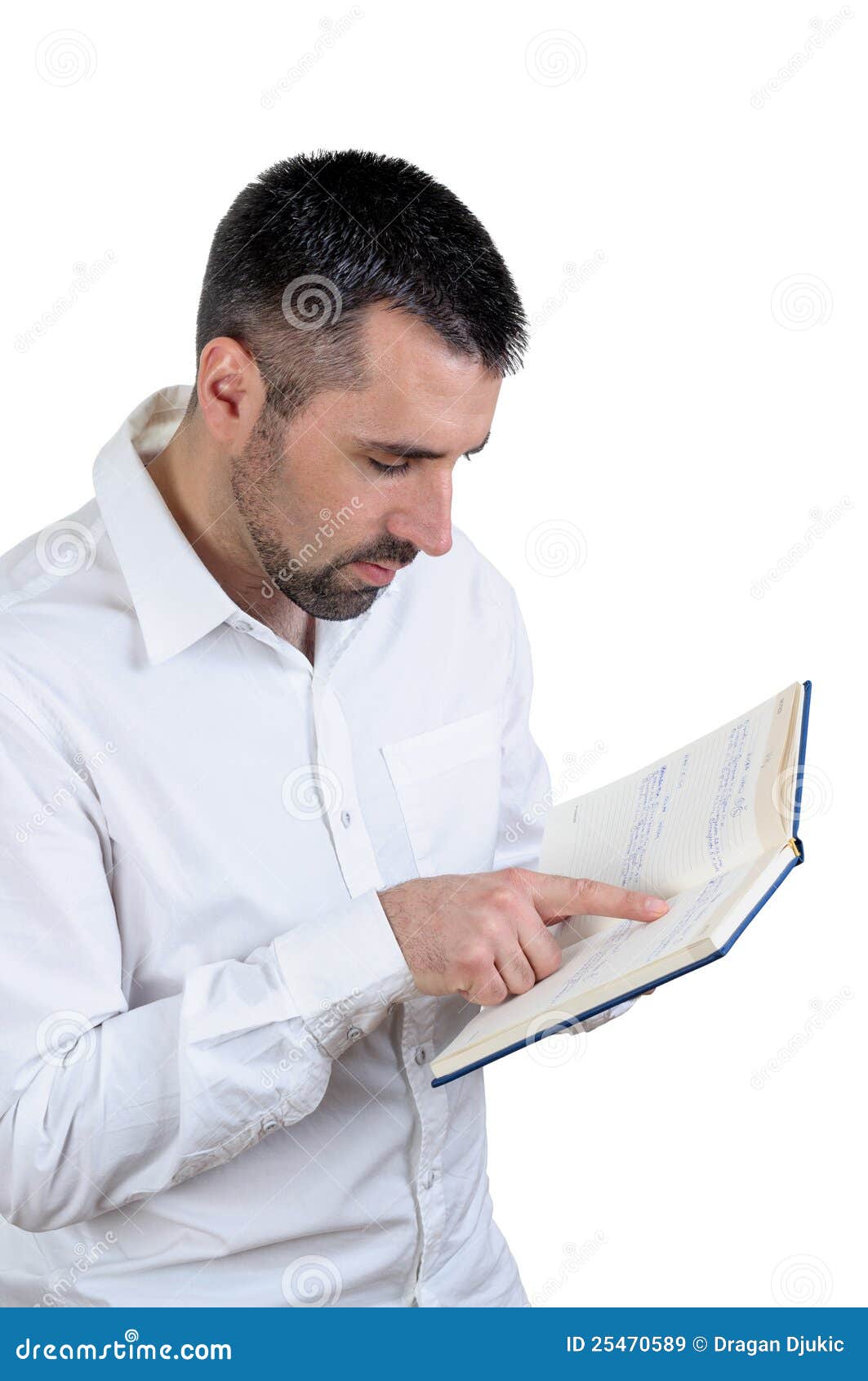 Man reading notebook stock image. Image of person, lifestyle - 25470589