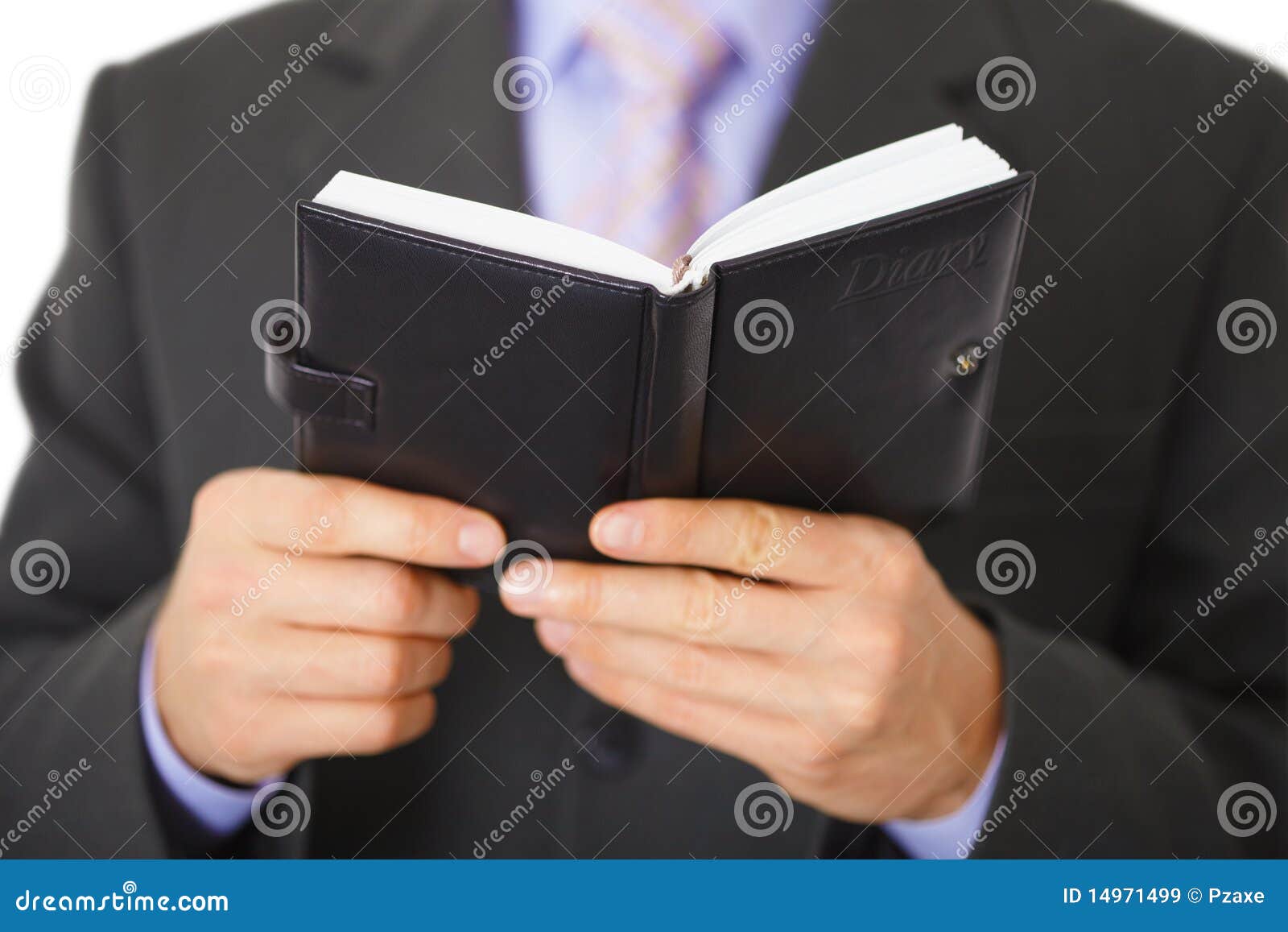 Man Reading Notebook with Inscription - Diary Stock Image - Image of ...