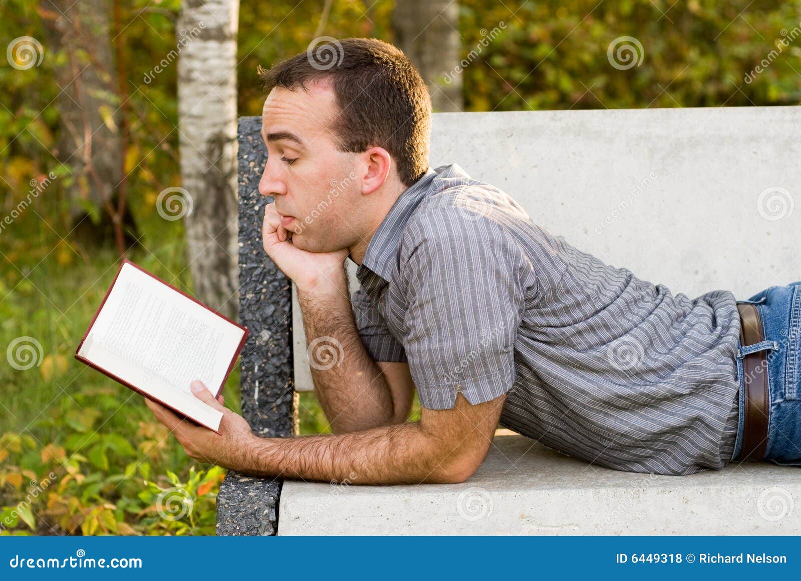 Man Reading a Novel stock photo. Image of grass, seat - 6449318
