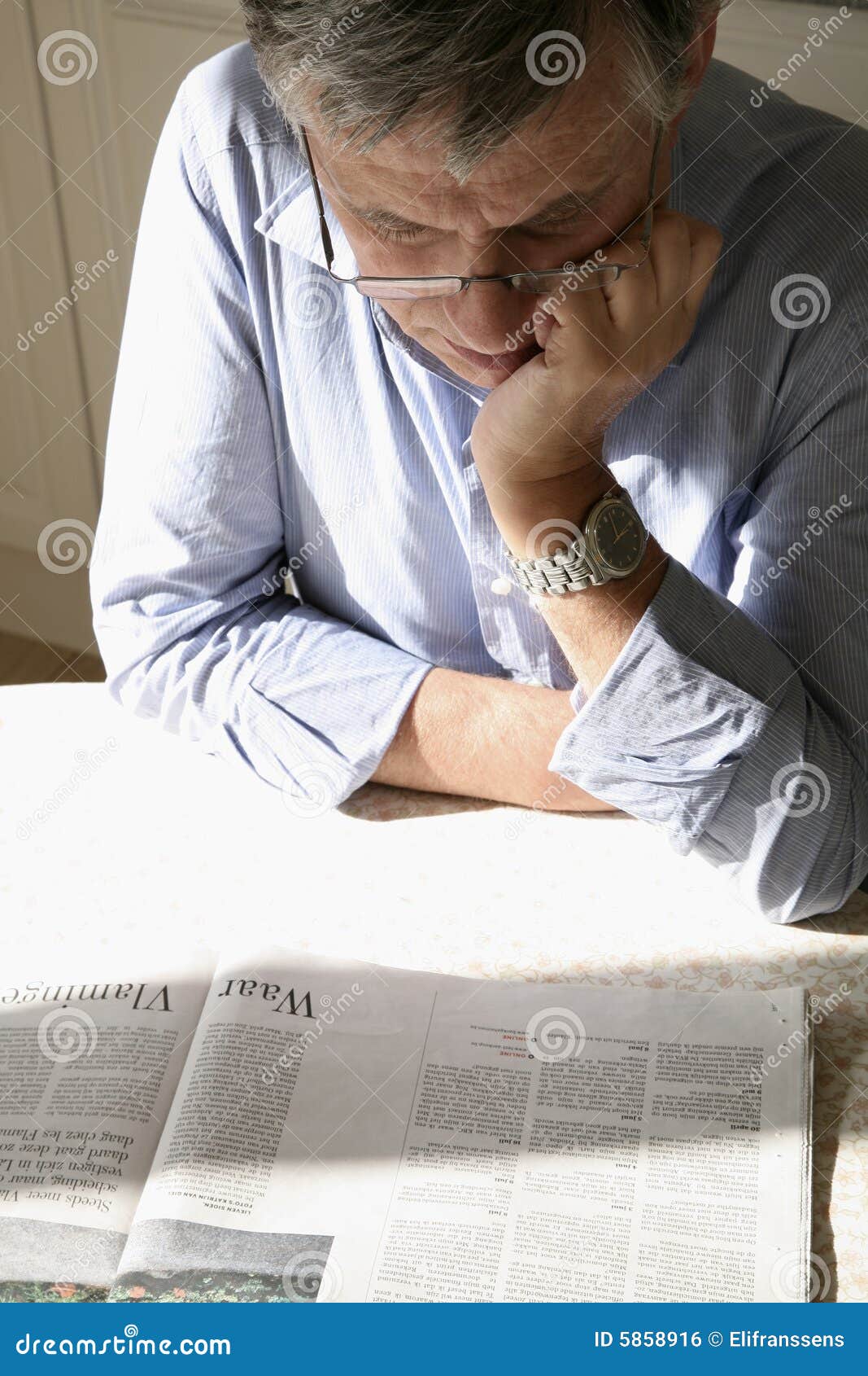 Man reading paper stock photo. Image of caucasian, article - 5858916