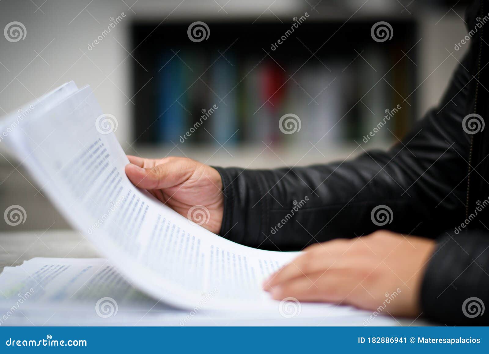 Man Reading Papers in Office Stock Image - Image of books, lawyers ...