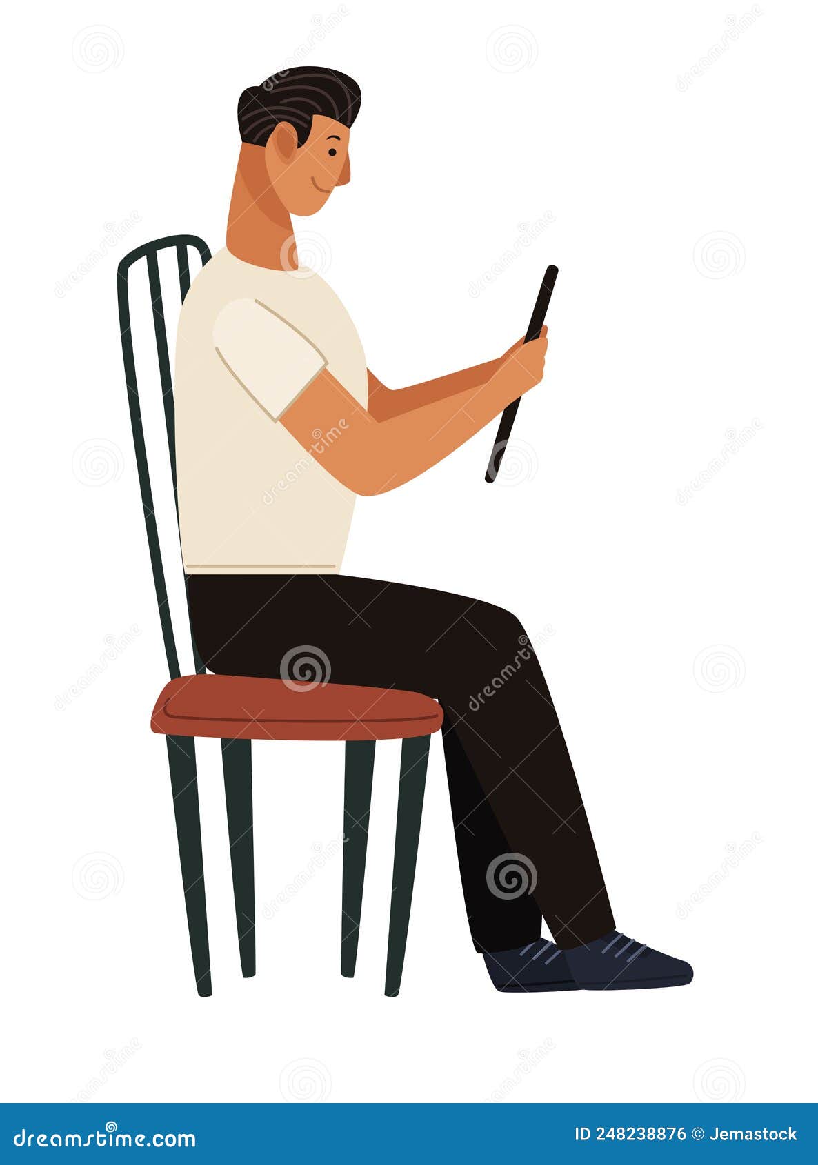 Man Reading Restaurant Menu Card Stock Vector - Illustration of ...