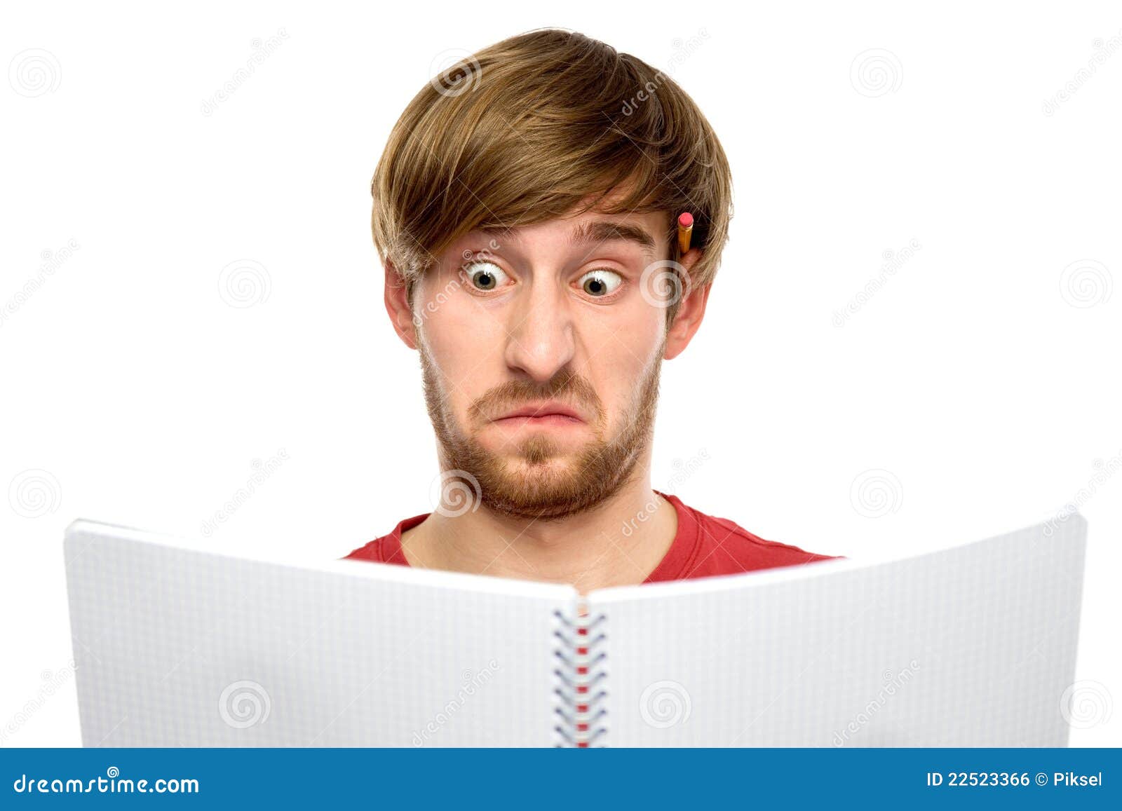 Man Reading Something Looking Surprised Stock Photo - Image of young ...